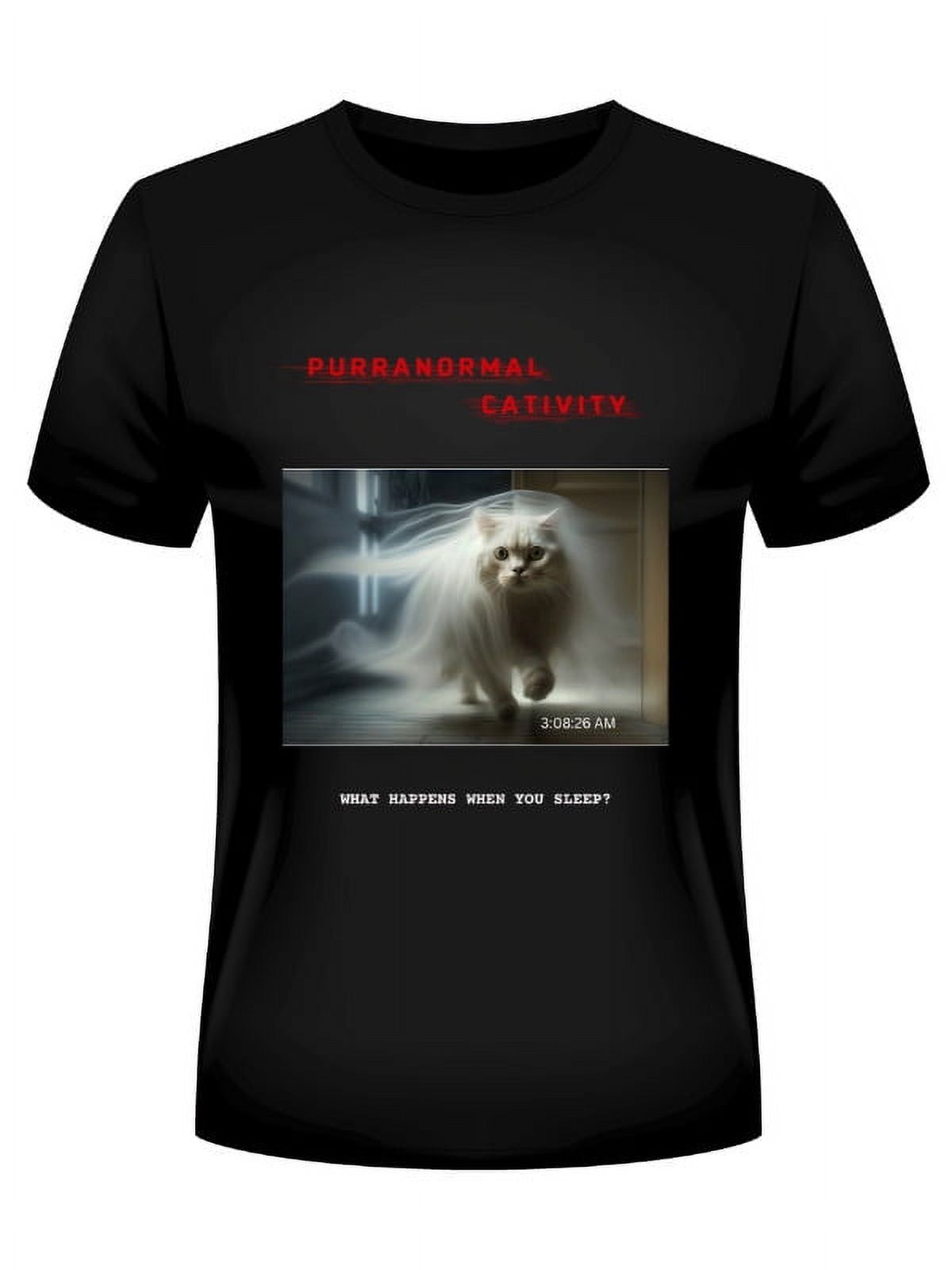 Purranormal Cativity (Paranormal Activity) Black Horror Film T-shirt ...