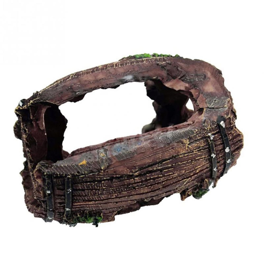 Purrfect Aquarium Resin Artificial Resin Barrel Fish Tank Landscaping ...