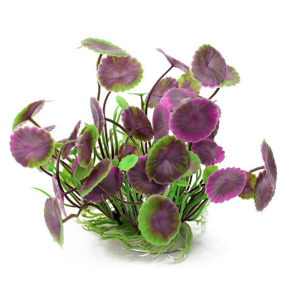 Purrfect Artificial Water Grass Lotus Leaves Fish Tortoise Tank ...