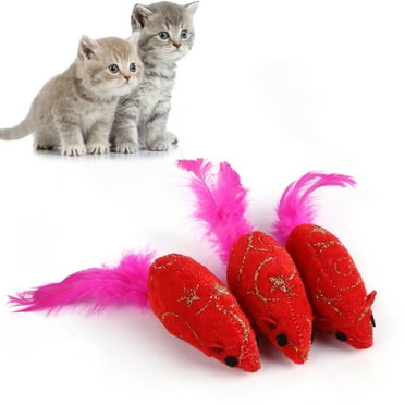SmartyKat Bouncy Mouse Cat Toy – Plush Catnip Dangler for Interactive ...