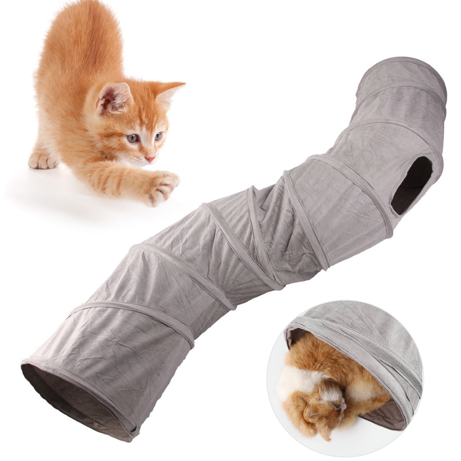 Purrfect Cat Tunnel Toy Large Space S-shaped Collapsible Play Tubes ...