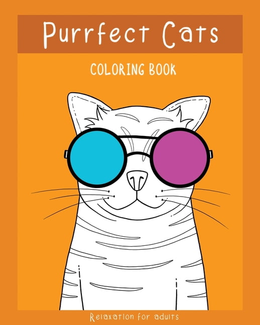Purrfect Cats Coloring Book: happy cute coloring book to help cat ...