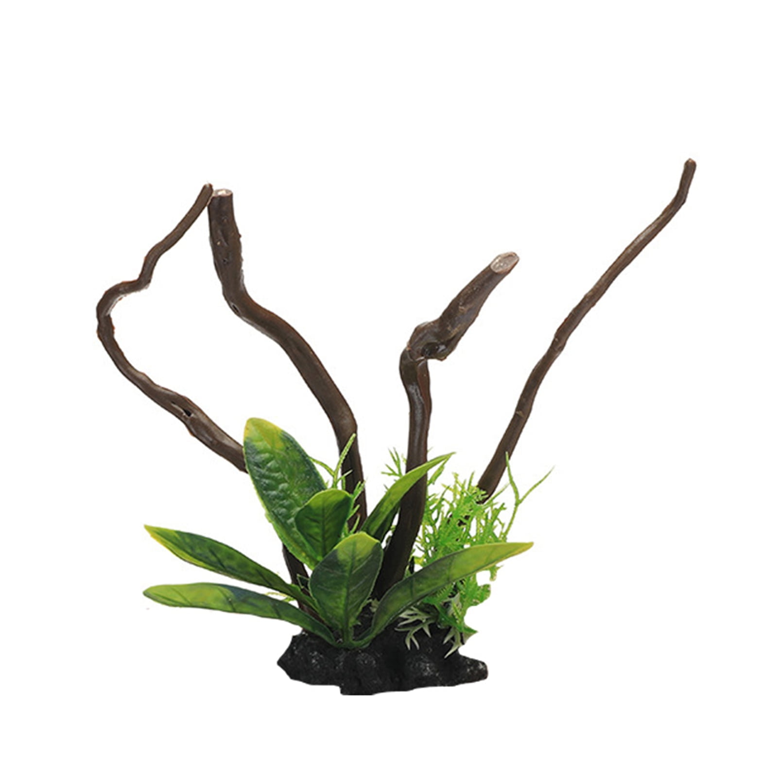 Purrfect Fake Water Plants Safe Accessories Resin Simulation Driftwood ...