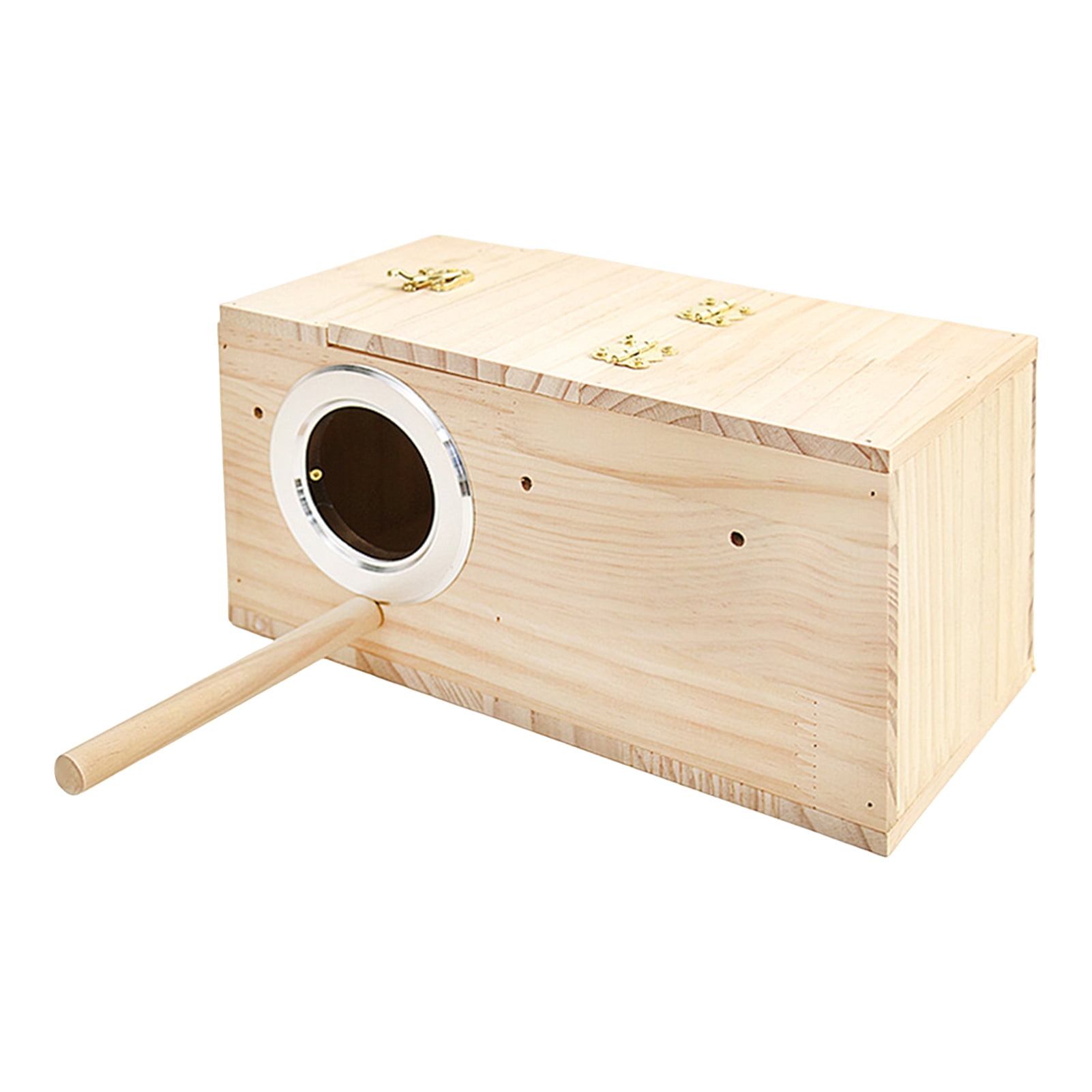 Purrfect Parakeet Nesting Box Wooden Bird Nest Breeding Box with Perch Bird Cage House for ...