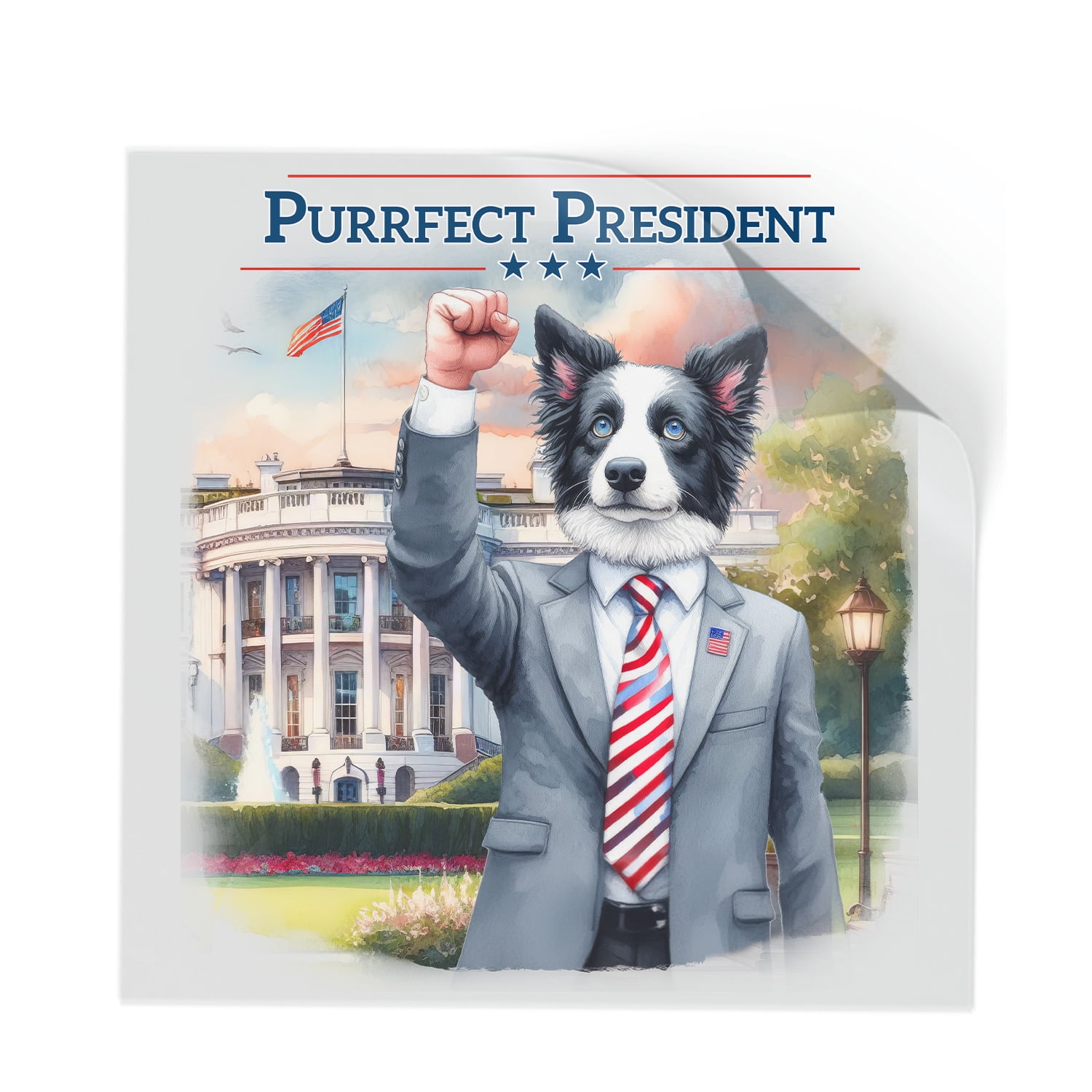 Purrfect President Border Collie Raise Fist Fight Survived Election ...