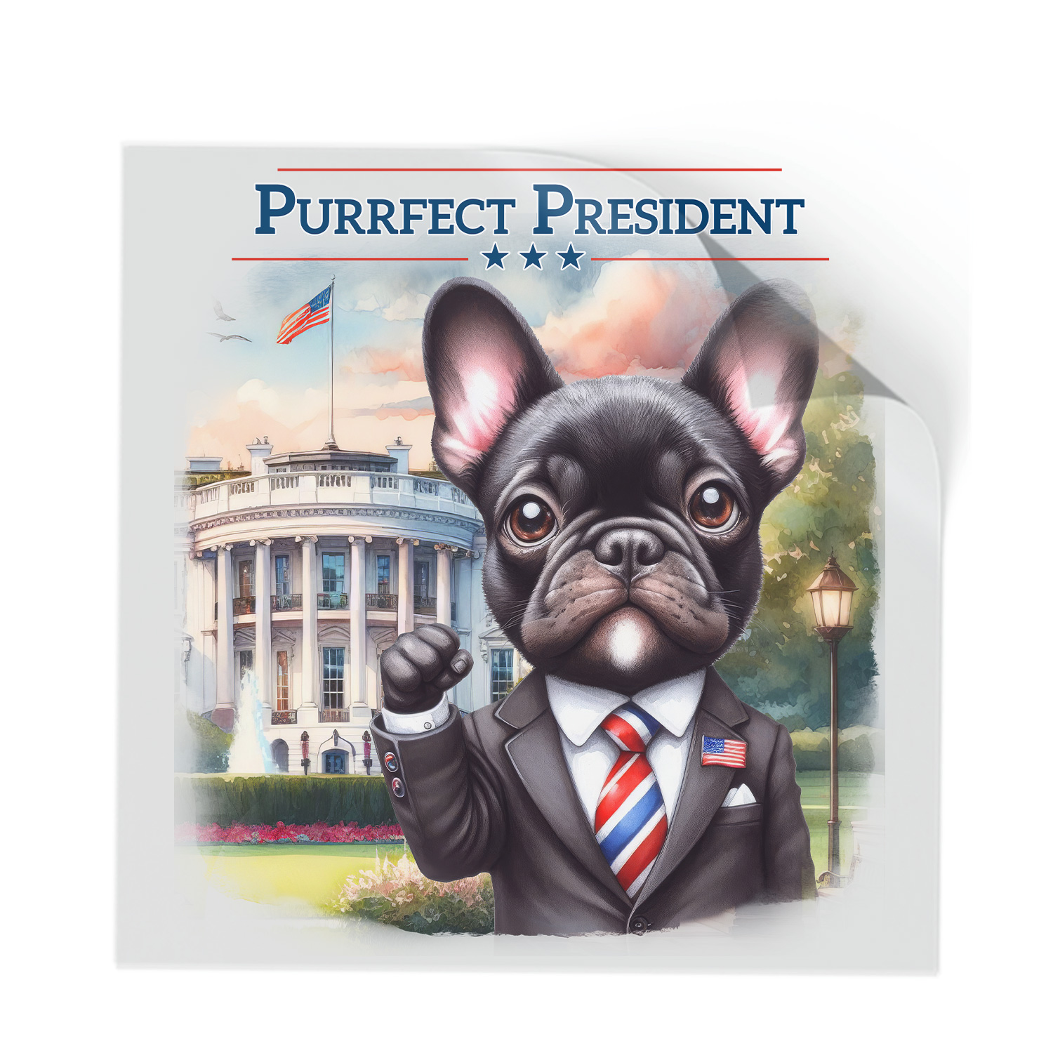 Purrfect President French Bulldog Raise Fist Fight Survived Election ...