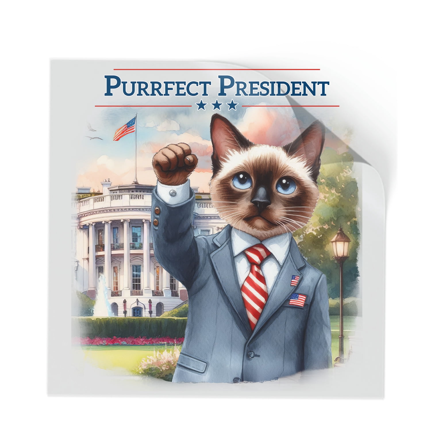 Purrfect President Siamese Raise Fist Fight Survived Election 2024 ...