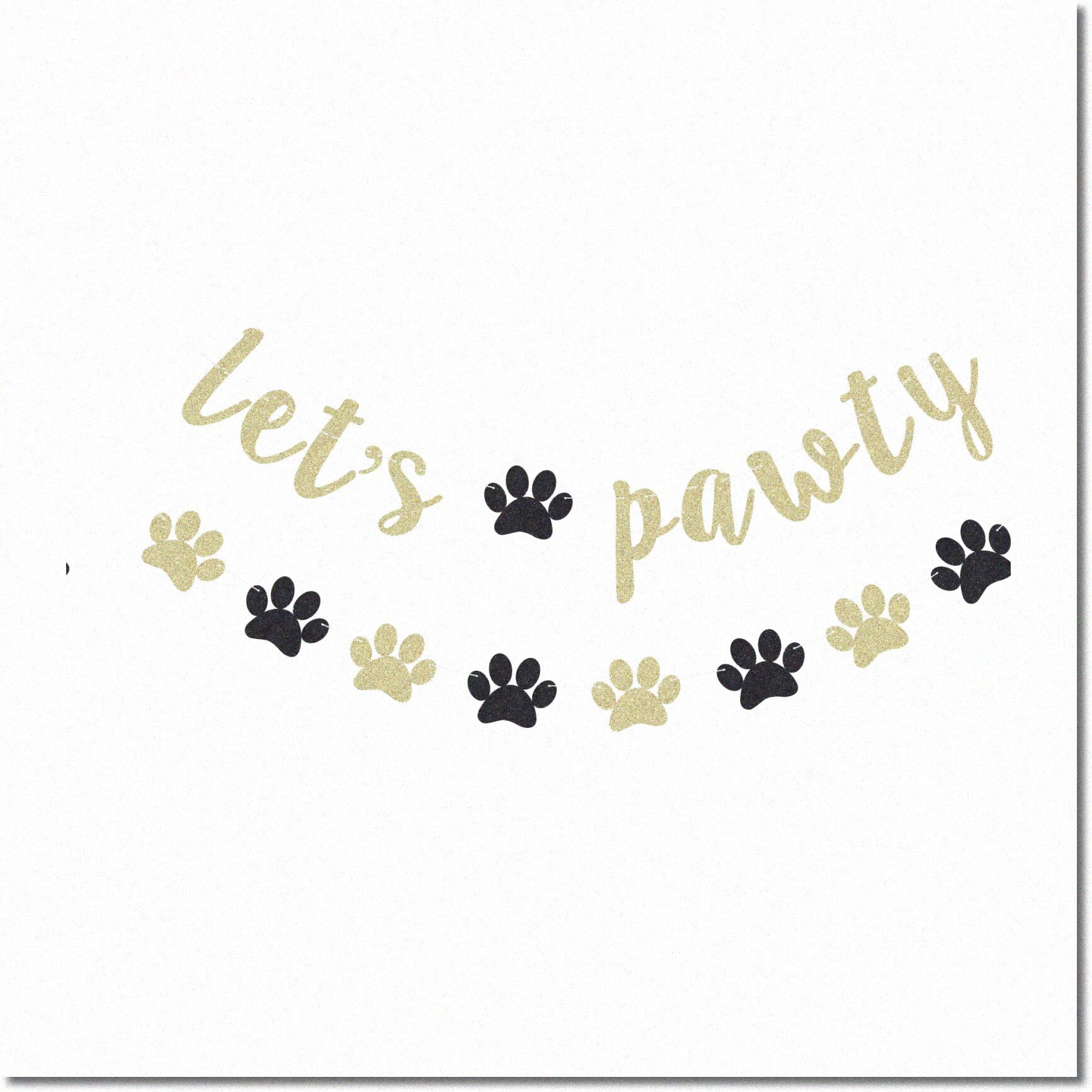 Purrfectly Glitzy Pawty Decor Kit - Cat Birthday Backdrops, Gold ...