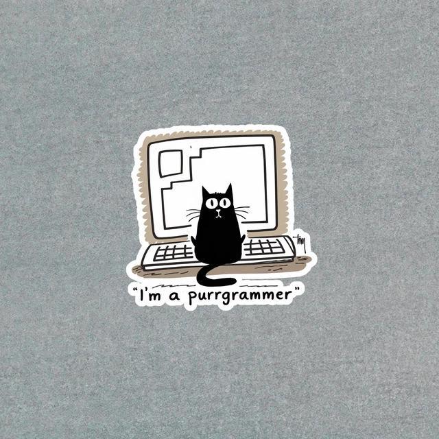I'M A Purrgrammer Cat Coding Laptop Sticker Programmer Giftphone Decal ...