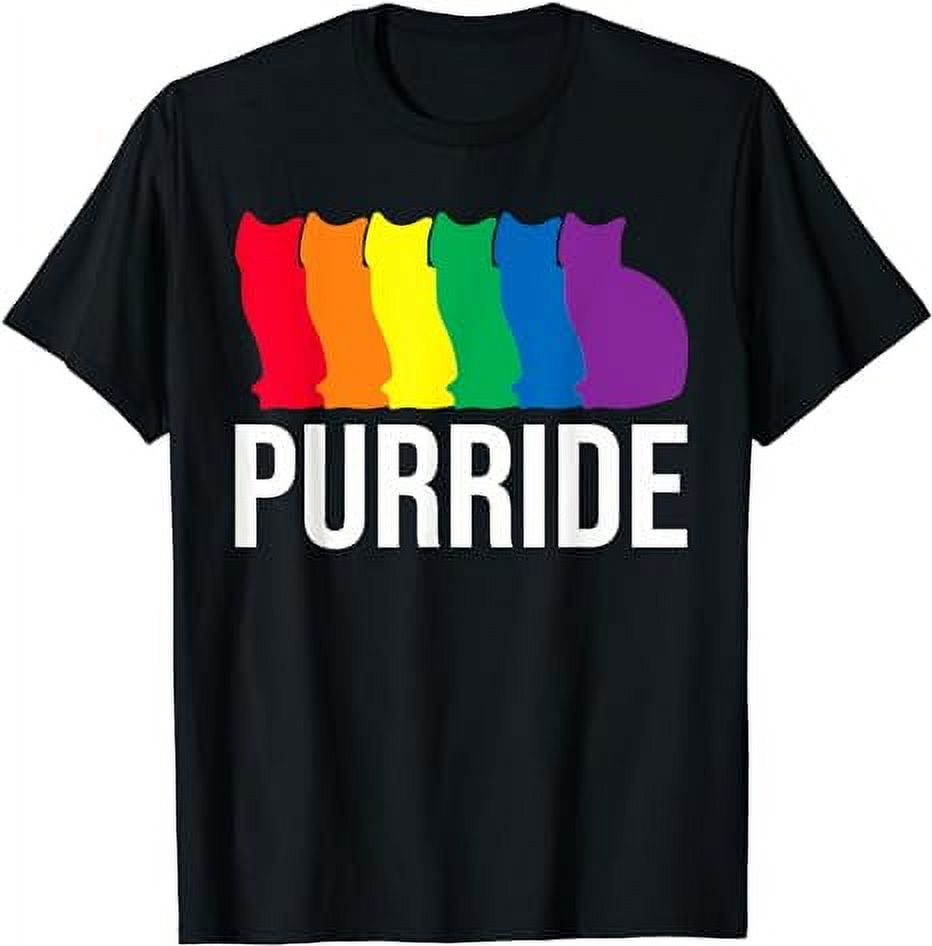 Purride Cat LGBT Flag Rainbow T-Shirt - Walmart.com
