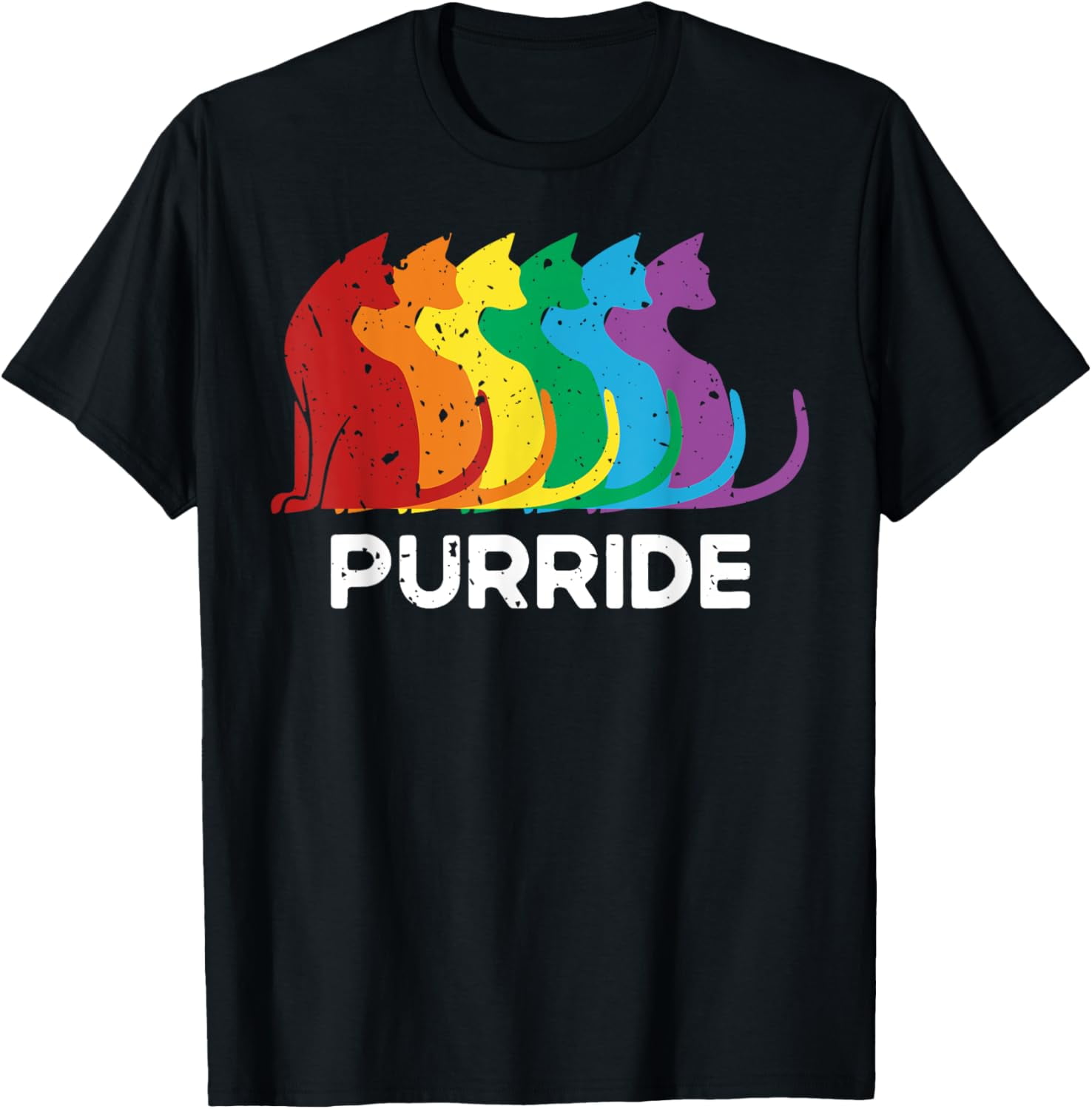 Purride Cat Pride Ally LGBT Community Rainbow Pride T-Shirt - Walmart.com