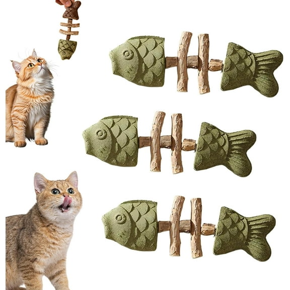 Fix Your Cat’s Dental Health, Creative Fish Bone Cat Toy – Wooden ...