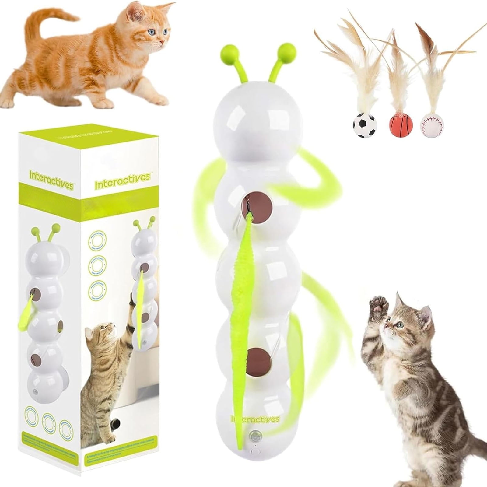 Purrwhirl Cat Toy, Purr Whirl Smart Sensor Cat Toy, Happy Luna Whirlie ...