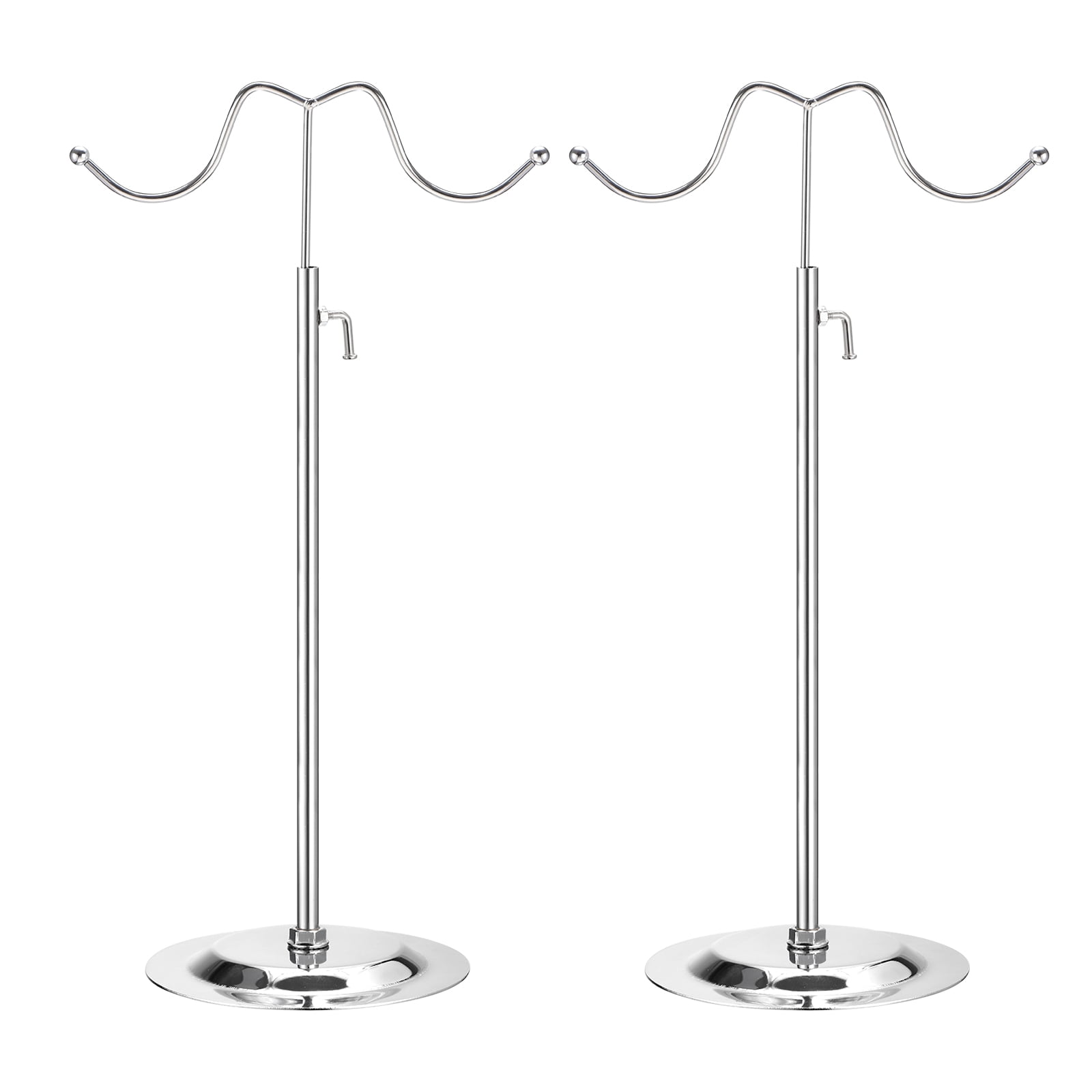 Purse Display Stand Set 2 Pack Adjustable Tabletop Double Hook Handbag ...