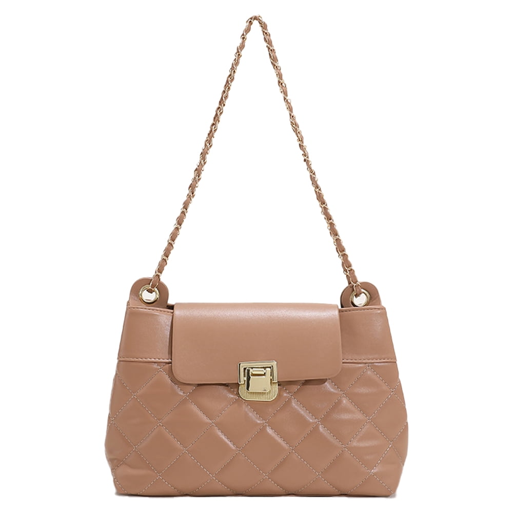 Purse For Women Shoulder Designer Handbags with Metal Chain Strap-Khaki ...
