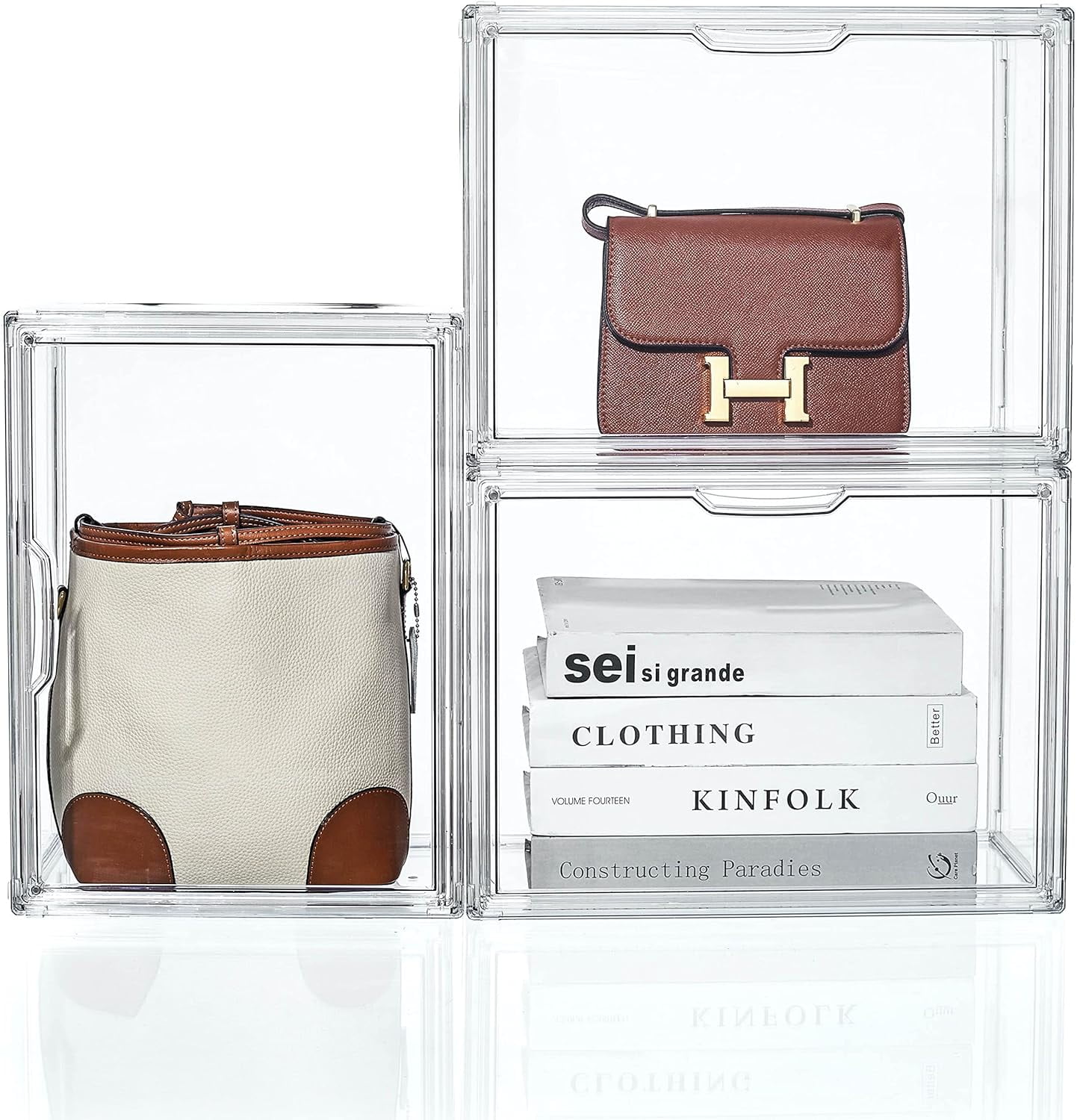 Purse and Handbag Storage Organizer for Closet, Clear Acrylic Display ...