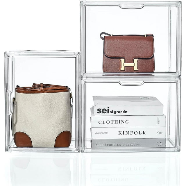 Purse and Handbag Storage Organizer for Closet, Clear Acrylic Display ...