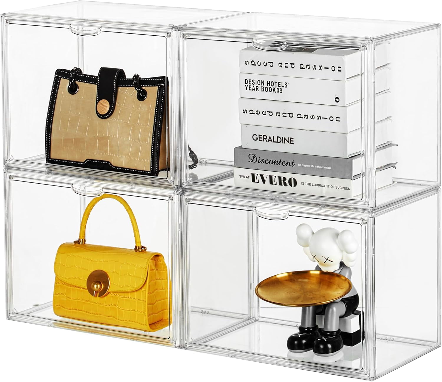 Purse and Handbag Storage Organizer for Closet, Clear Acrylic Display ...