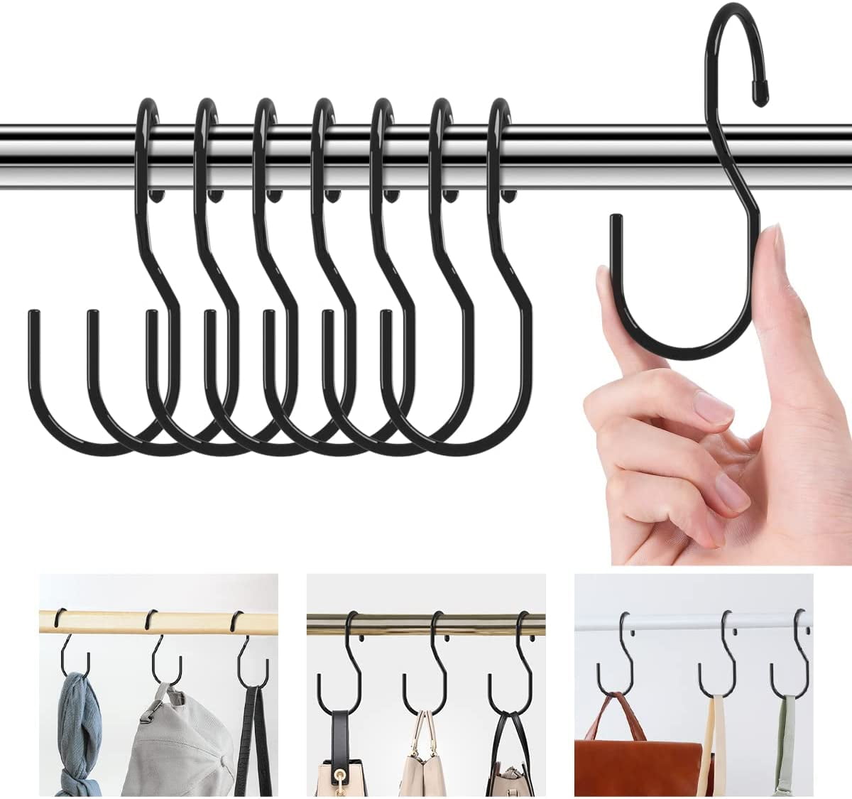 Purse Hanger Purse Organizer for Closet,S Hooks Twist Design Bag Hanger ...