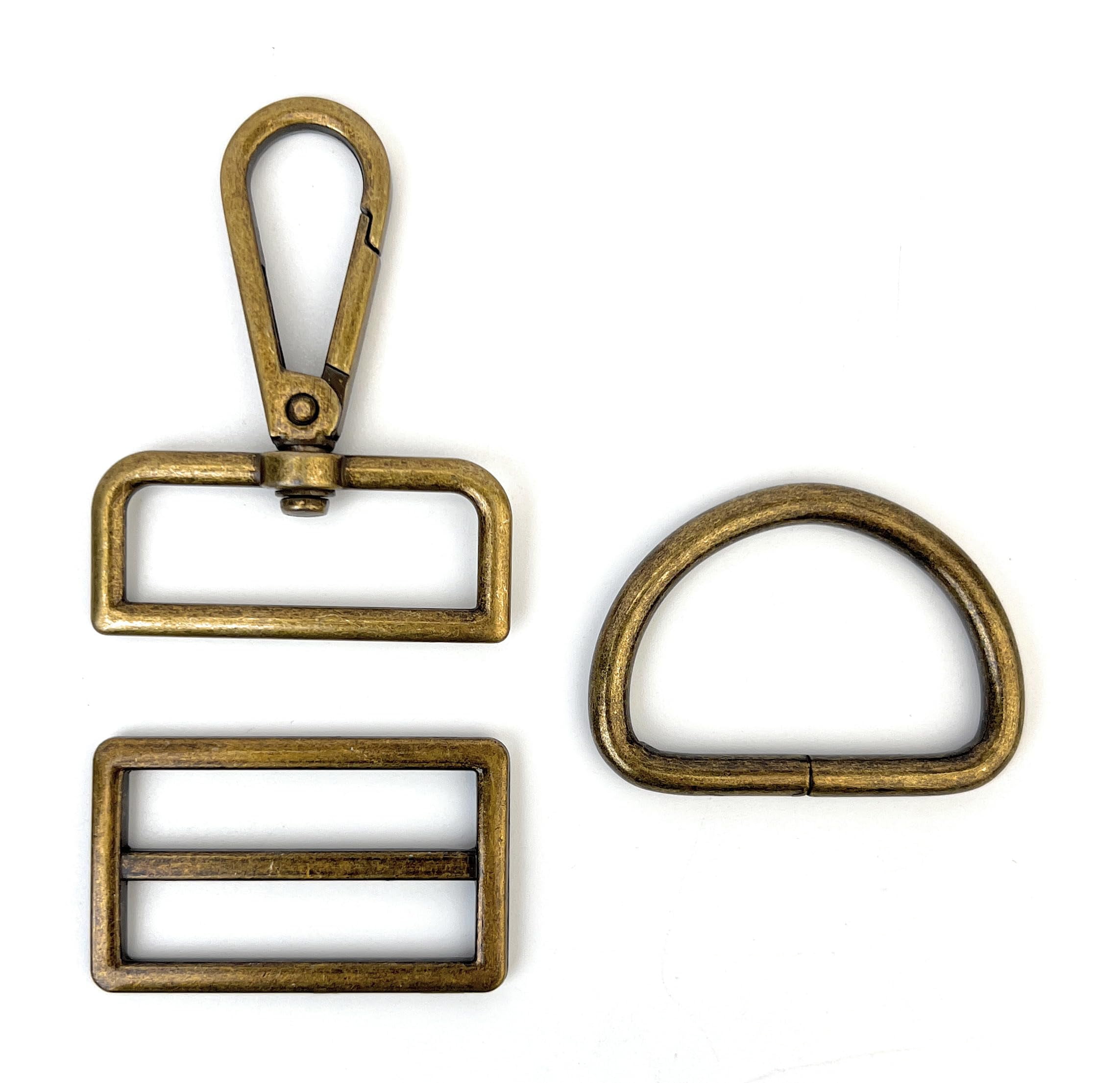 Purse Hardware Kit with Swivel Hooks D Rings Tri-glide Buckles for Bag ...