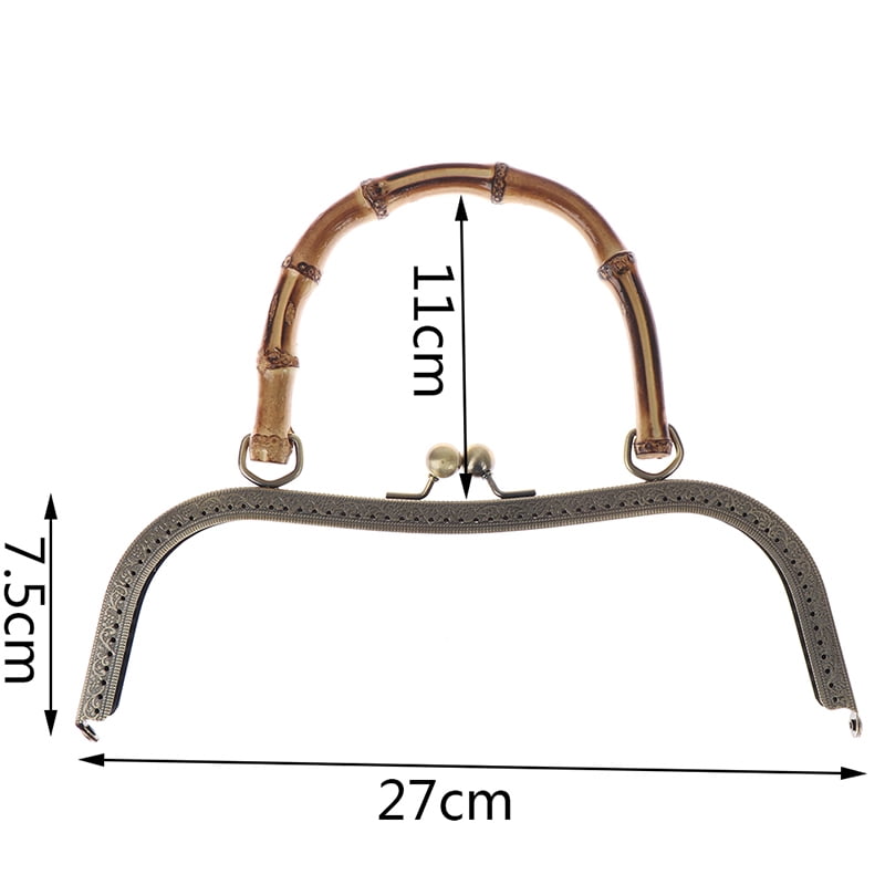 Purse Kiss Clasp Lock Metal Frame Handbag Clasp Lock Bamboo Handle ...