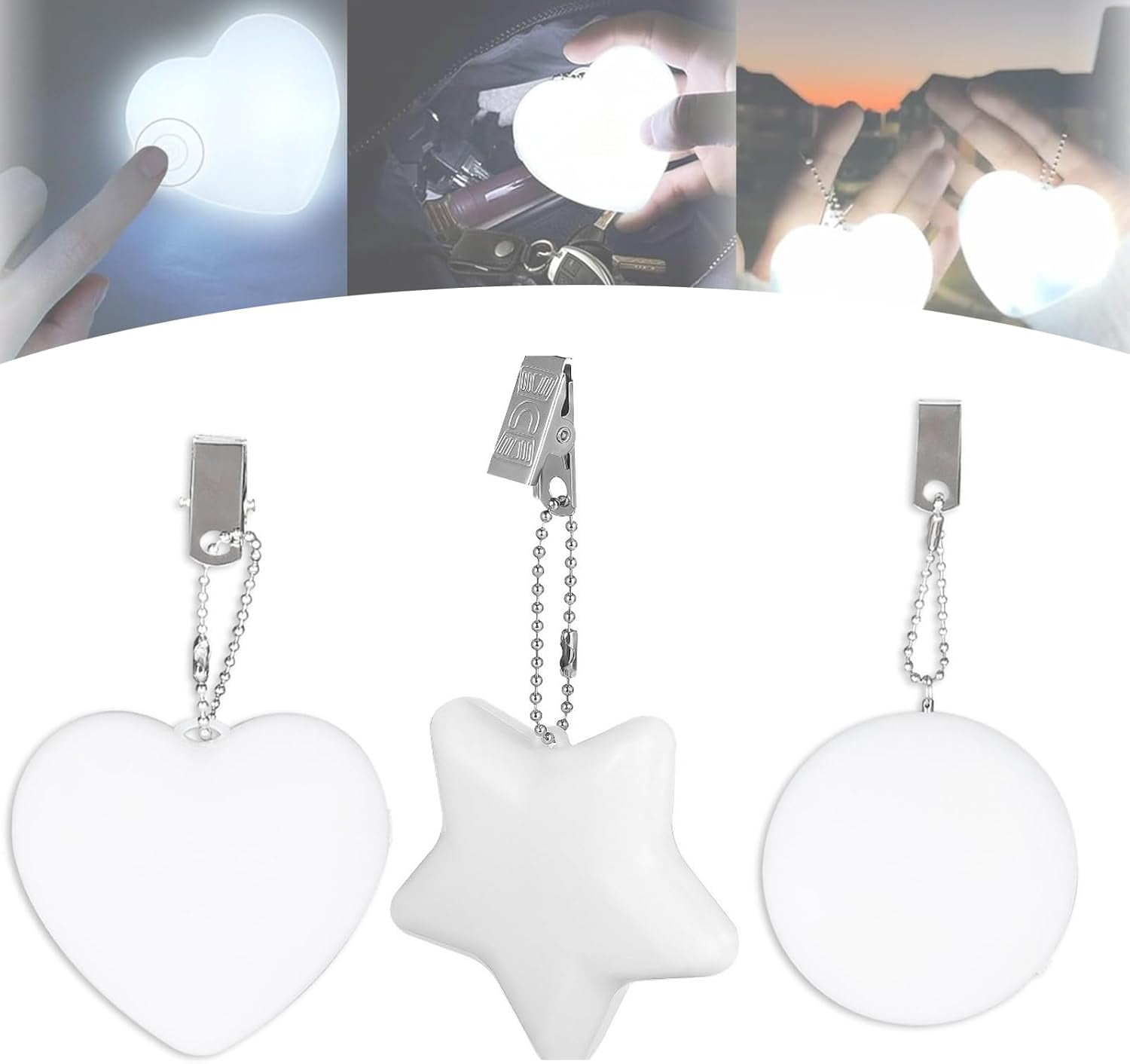 Purse Light Handbag Light, LED Automatic Sensor Glowing Heart Shaped ...