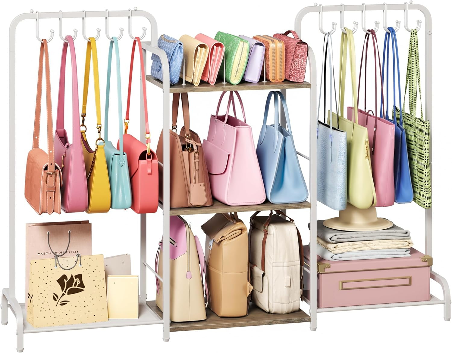 Purse Organizer with 2 Purse Hangers for Purse Storage, High-Capacity ...