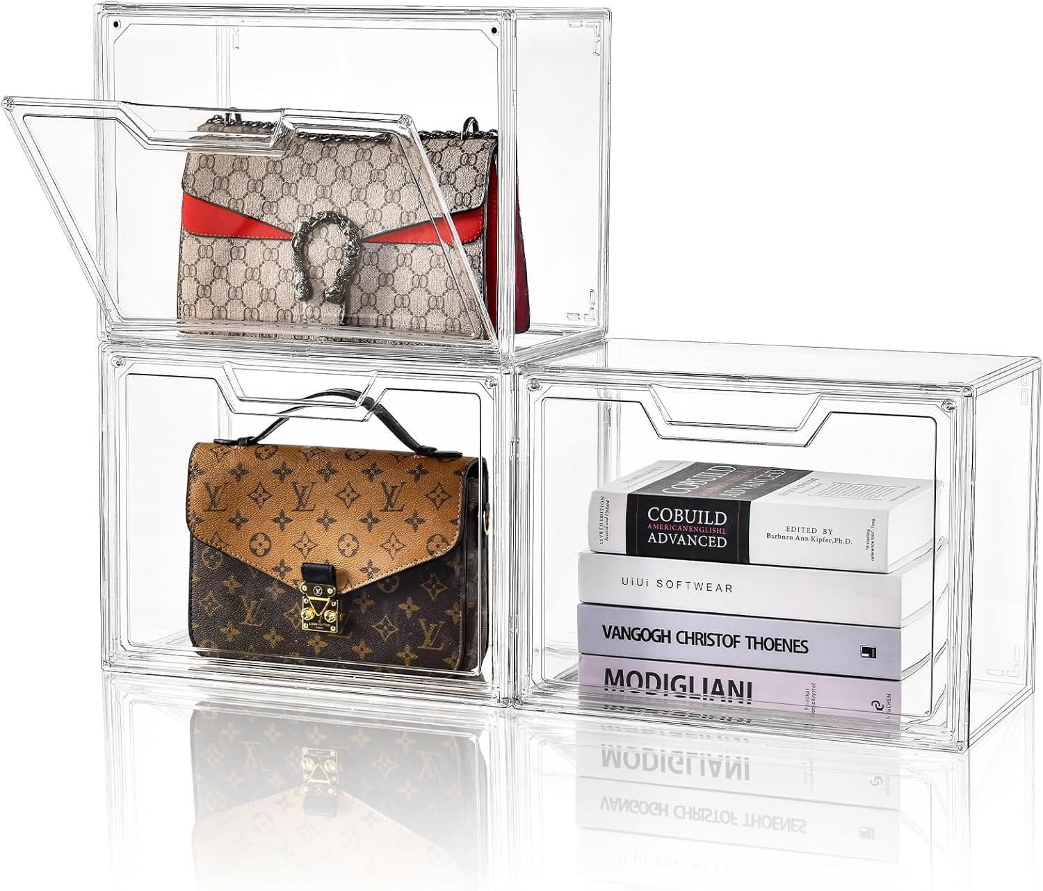 Purse Organizer for Closet,Clear Acrylic Display Case for Handbag ...