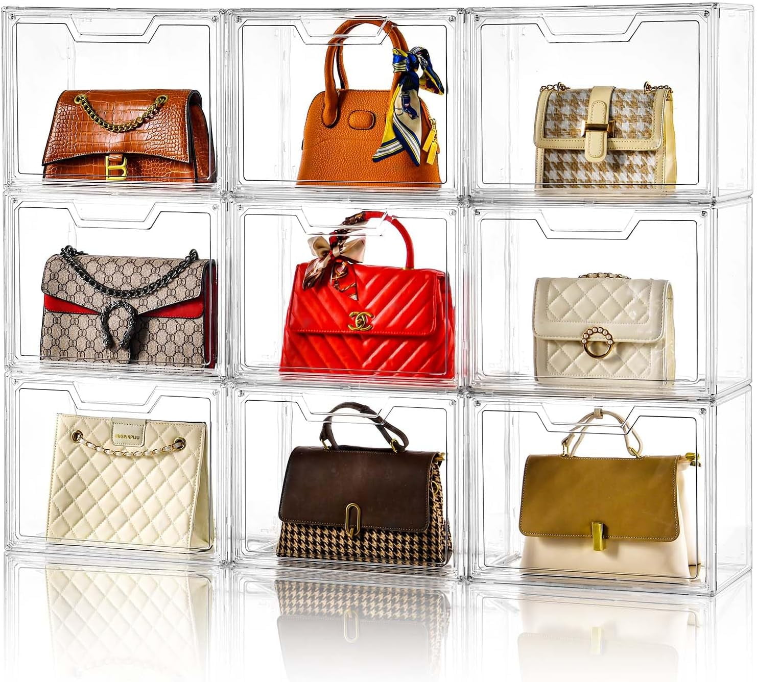 Purse Organizer for Closet,Clear Acrylic Display Case for Handbag ...