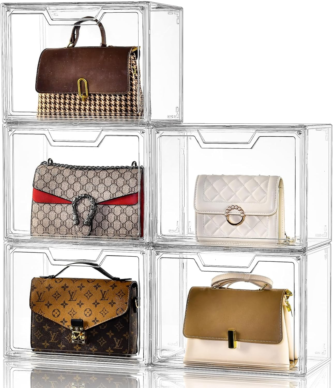 Purse Organizer for Closet,Clear Acrylic Display Case for Handbag ...