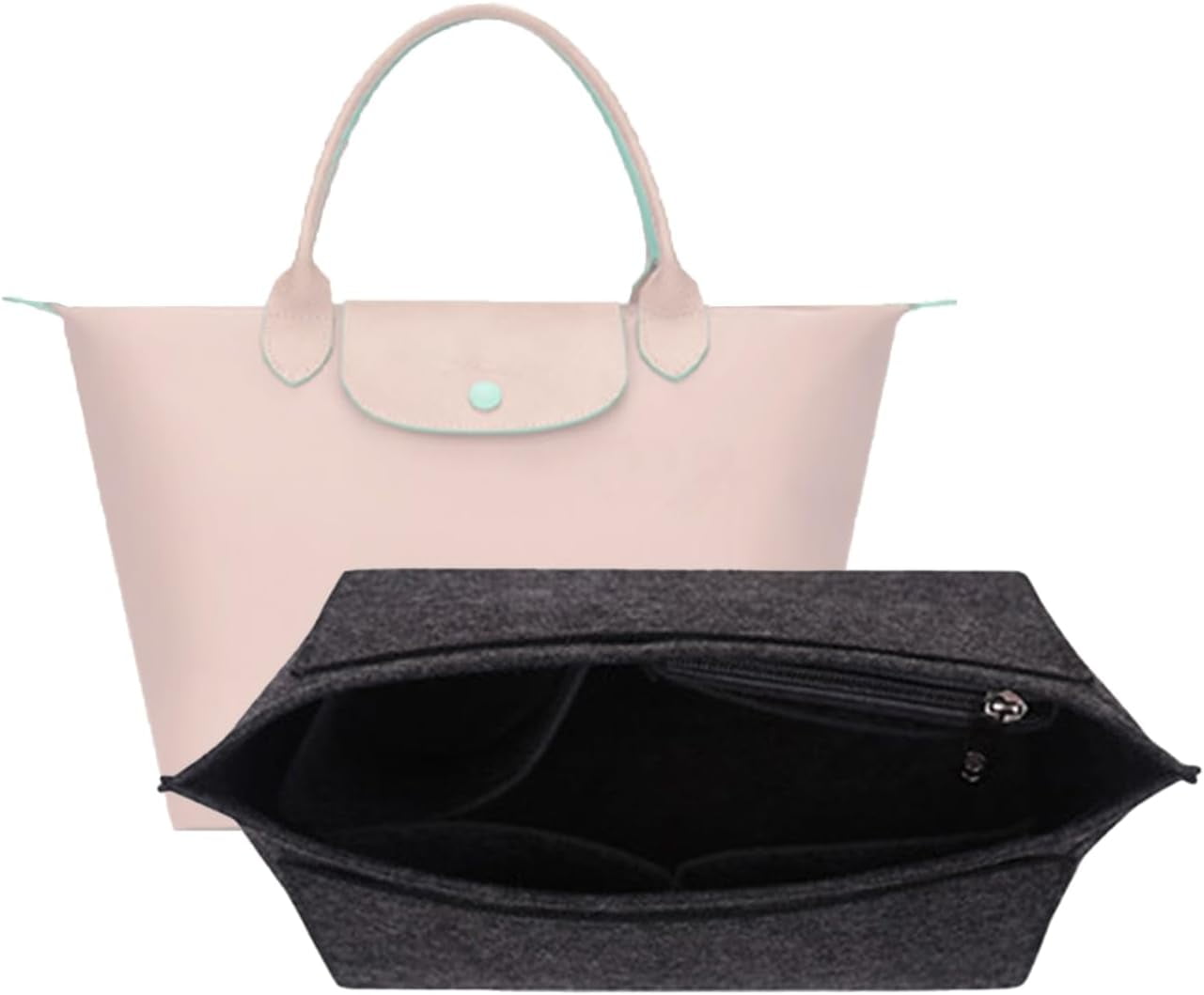 Purse Organizer, Multi-Pocket Felt Handbag Organizer, Folding Tote Bag ...