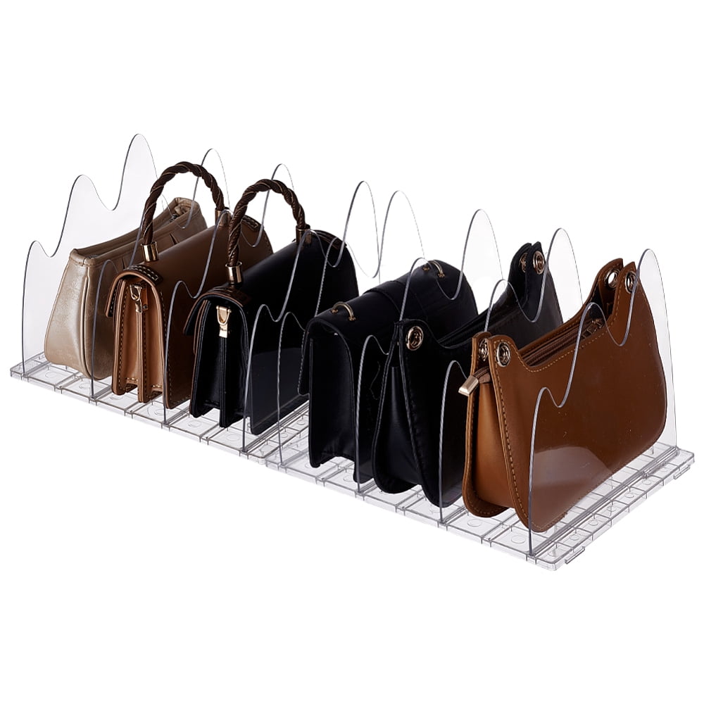 Purse Organizer for Closet Plastic Clear Purse Storage Adjustable Shelf ...