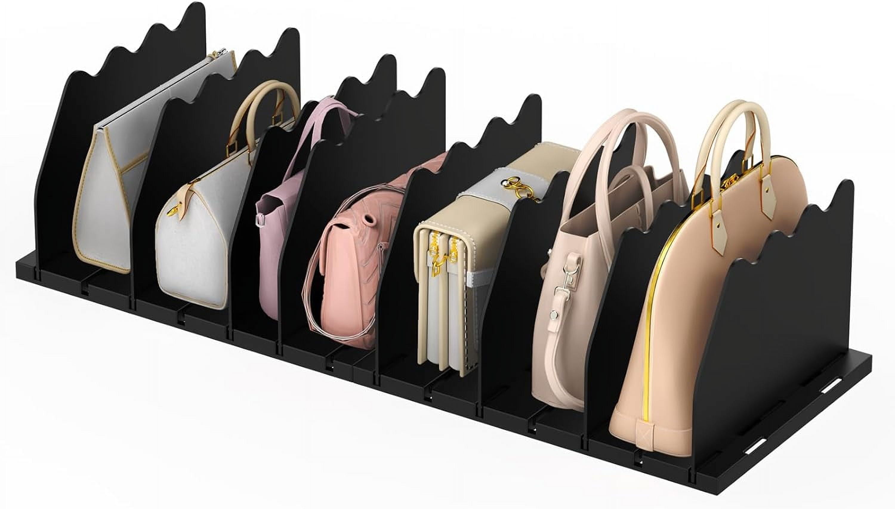 Purse Storage Organizer for Closet, Clear Closet Bag Storage Dividers ...