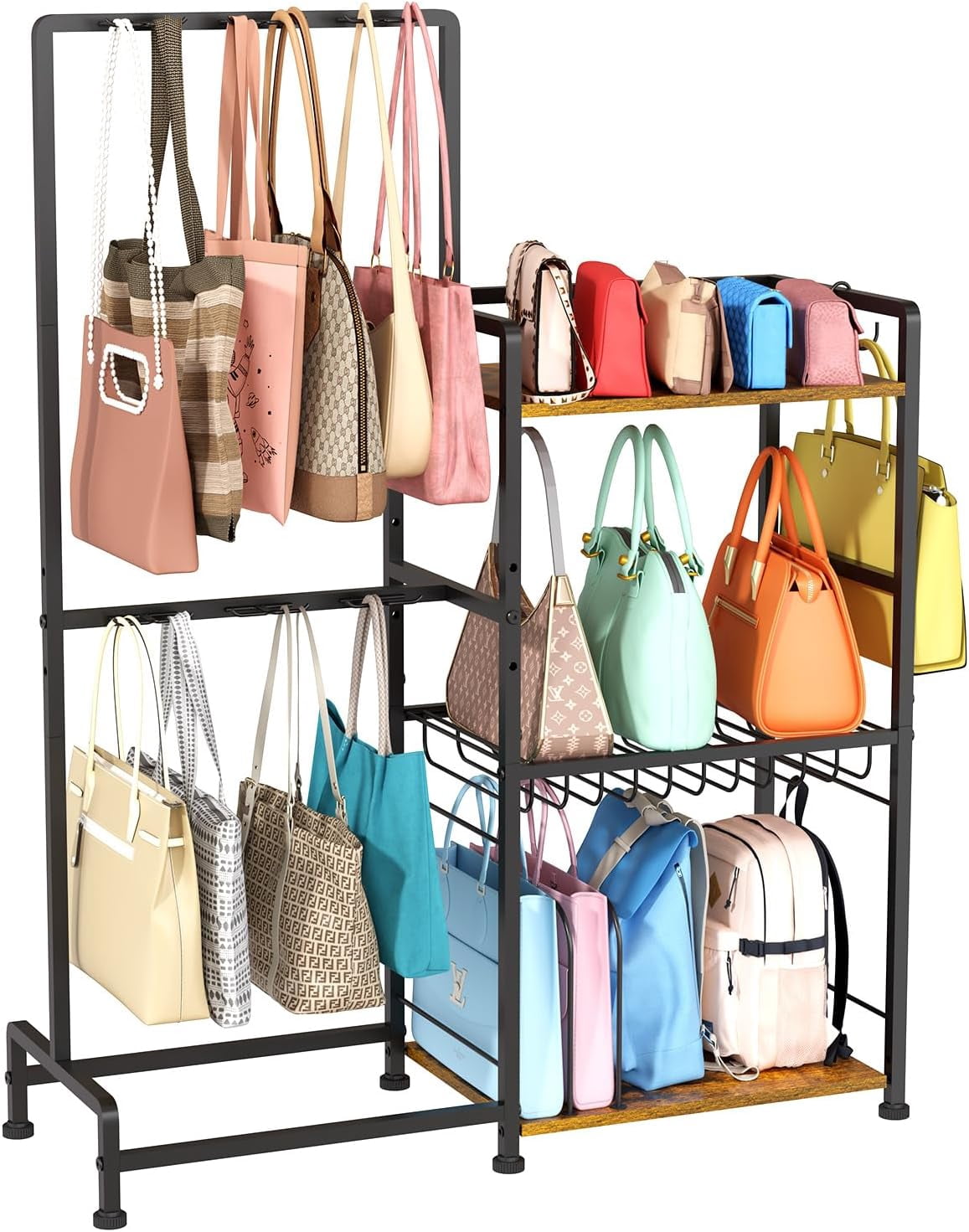Purse Storage Organizer for Women,3-Tier Max Purse Storage Stand Rack ...