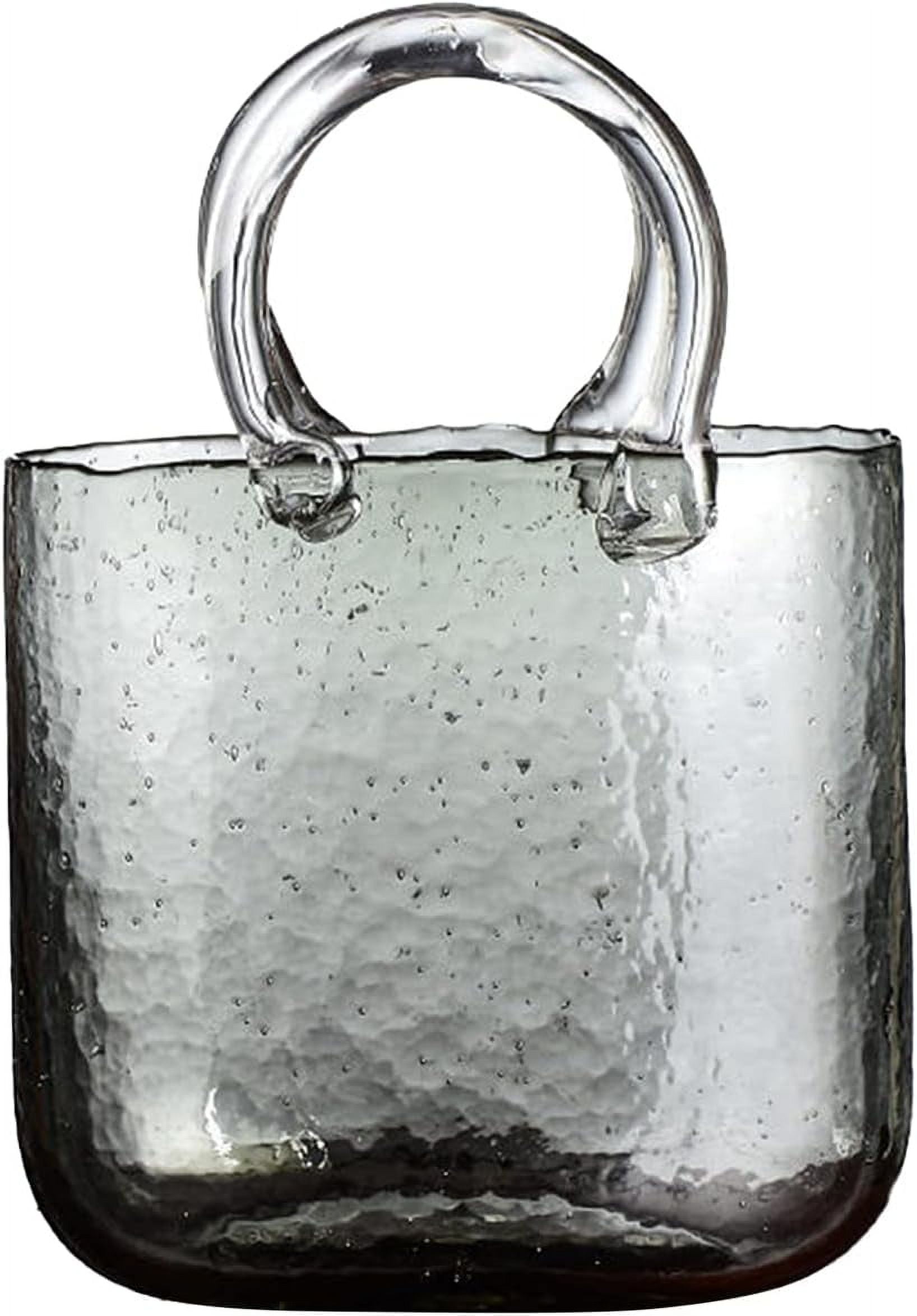 Purse Vase for Flowers, Unique Glass Bag Vase Fish Bowl with Bubble and ...