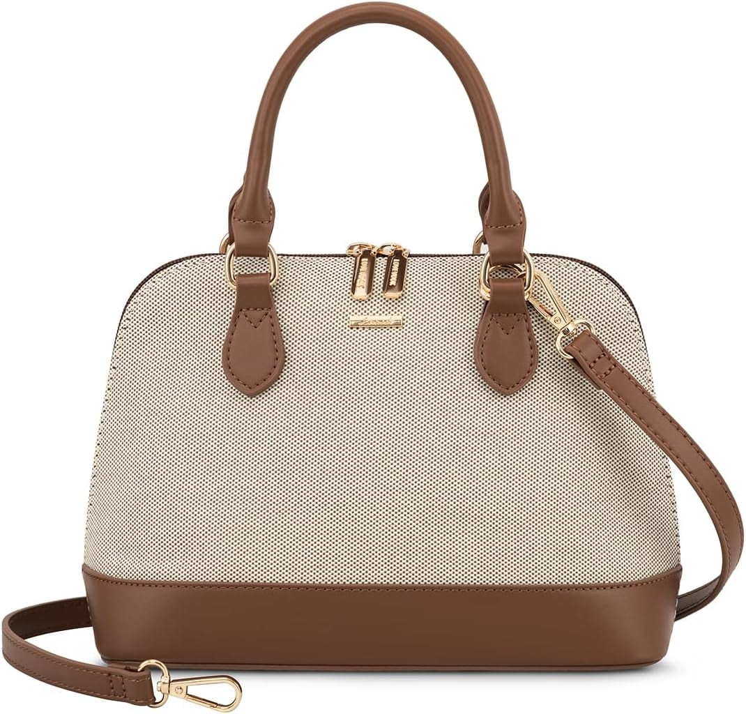 Purse for Women Small Crossbody Bags Classic Double Zip Top Handle Dome ...