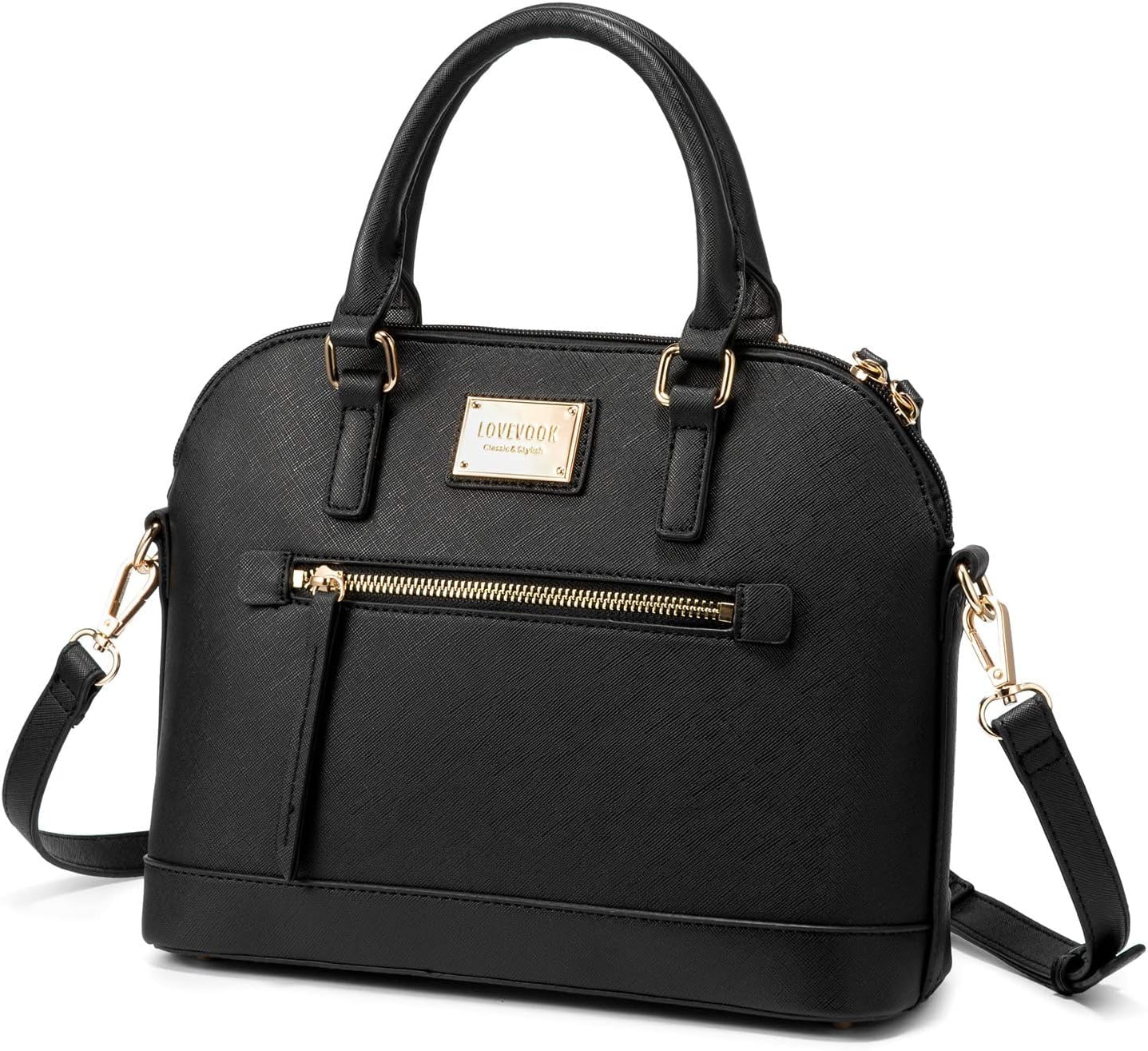 Purse for Women Small Crossbody Bags Classic Double Zip Top Handle Dome ...