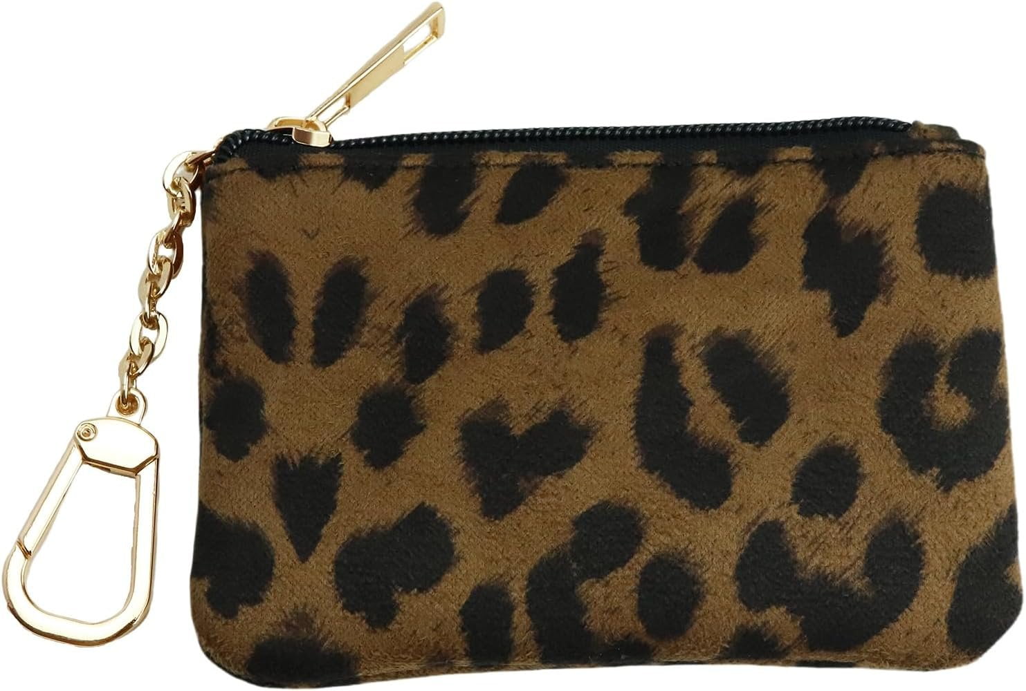 Purse with Key Chain for Women, Leopard Print Change Purse, Card Holder ...