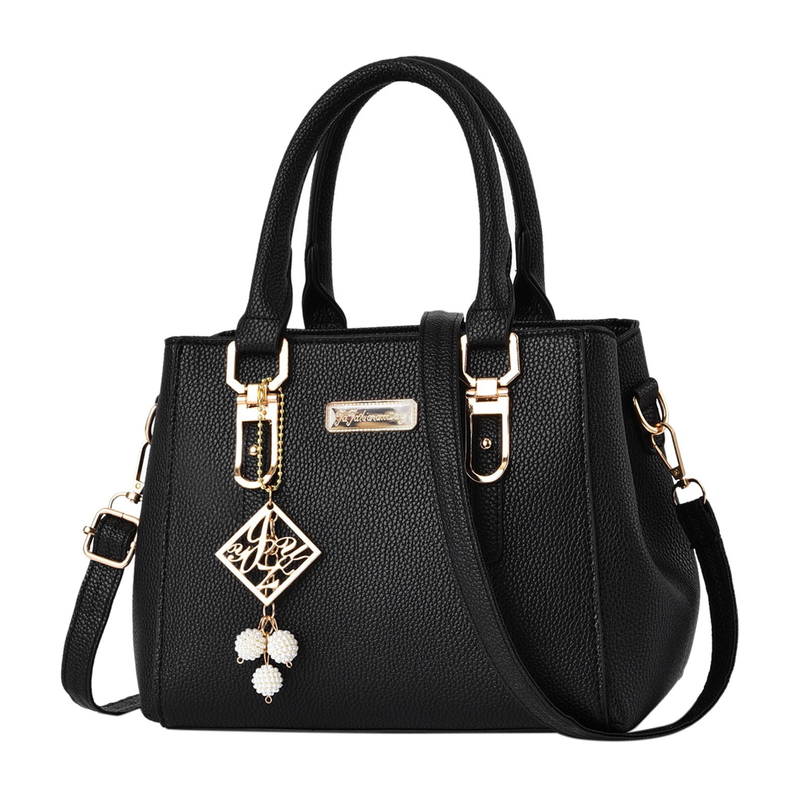Purses and Handbags for Women Tote Shoulder Bag Satchel Black Purse PU ...