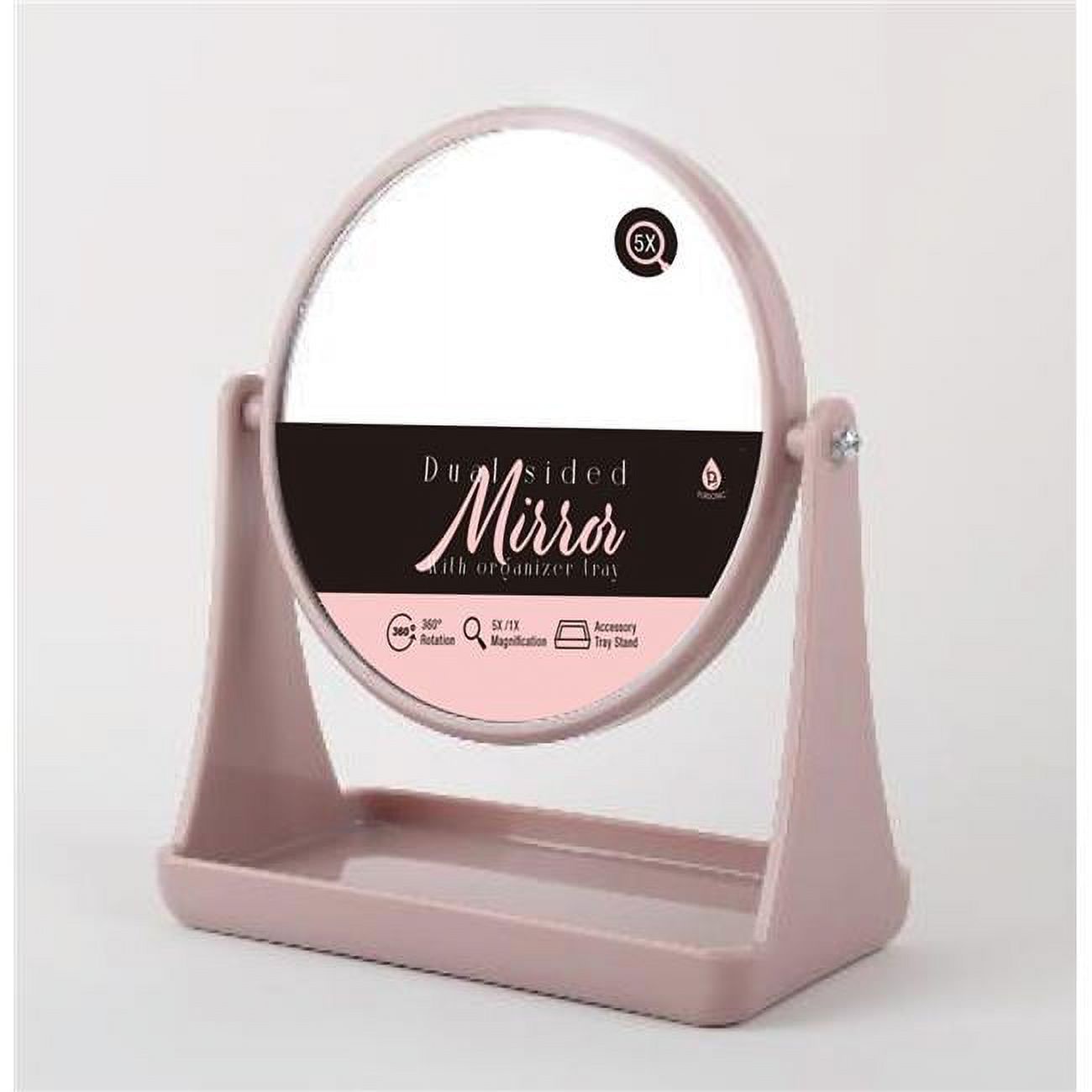 Pursonic Dual-Sided Mirror with Built-in Organizer Tray - Walmart.com
