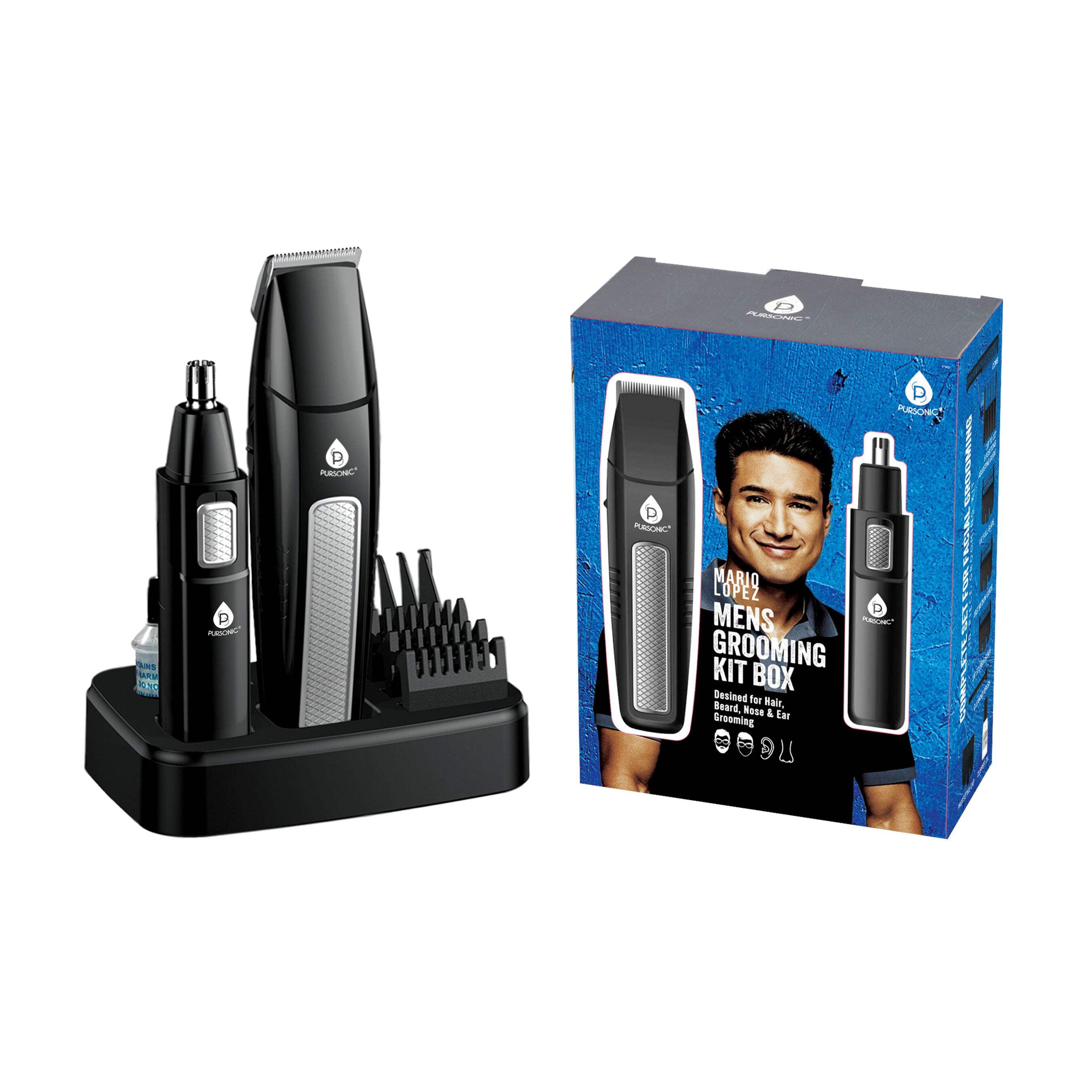 Mario Lopez MLTCA30 Mens Grooming Box for Hair - Beard, Nose & Ear ...
