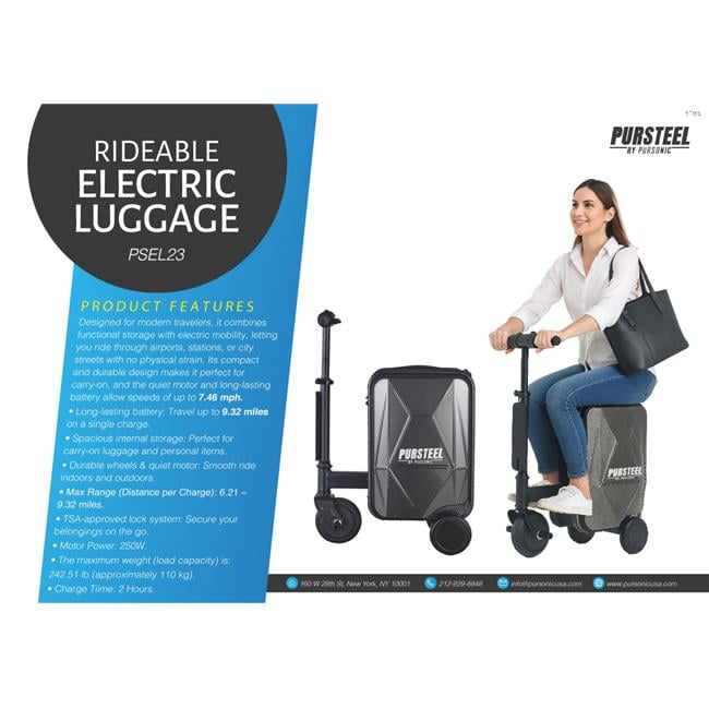 Pursonic PSEL23 Pursteel Electric Ride-On Luggage - Smart Travel with ...