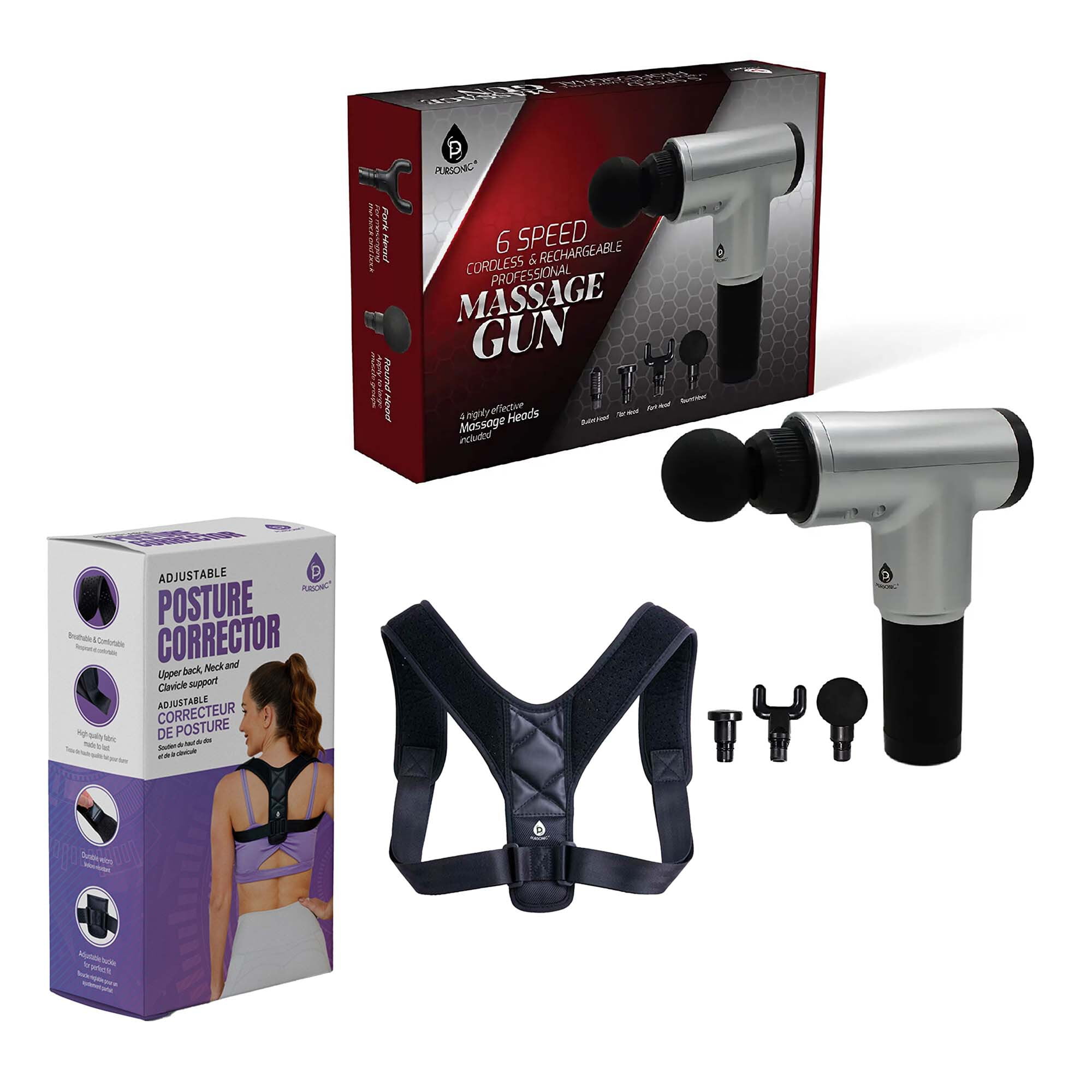 Pursonic Ultimate Pain Relief and Posture Support Bundle - Walmart.com