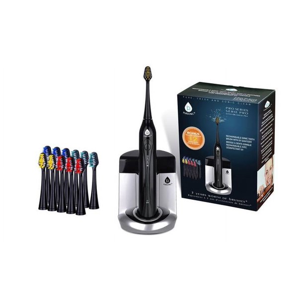 Pursonic sonic movement rechargeable electric toothbrush w/ bonus 12 ...