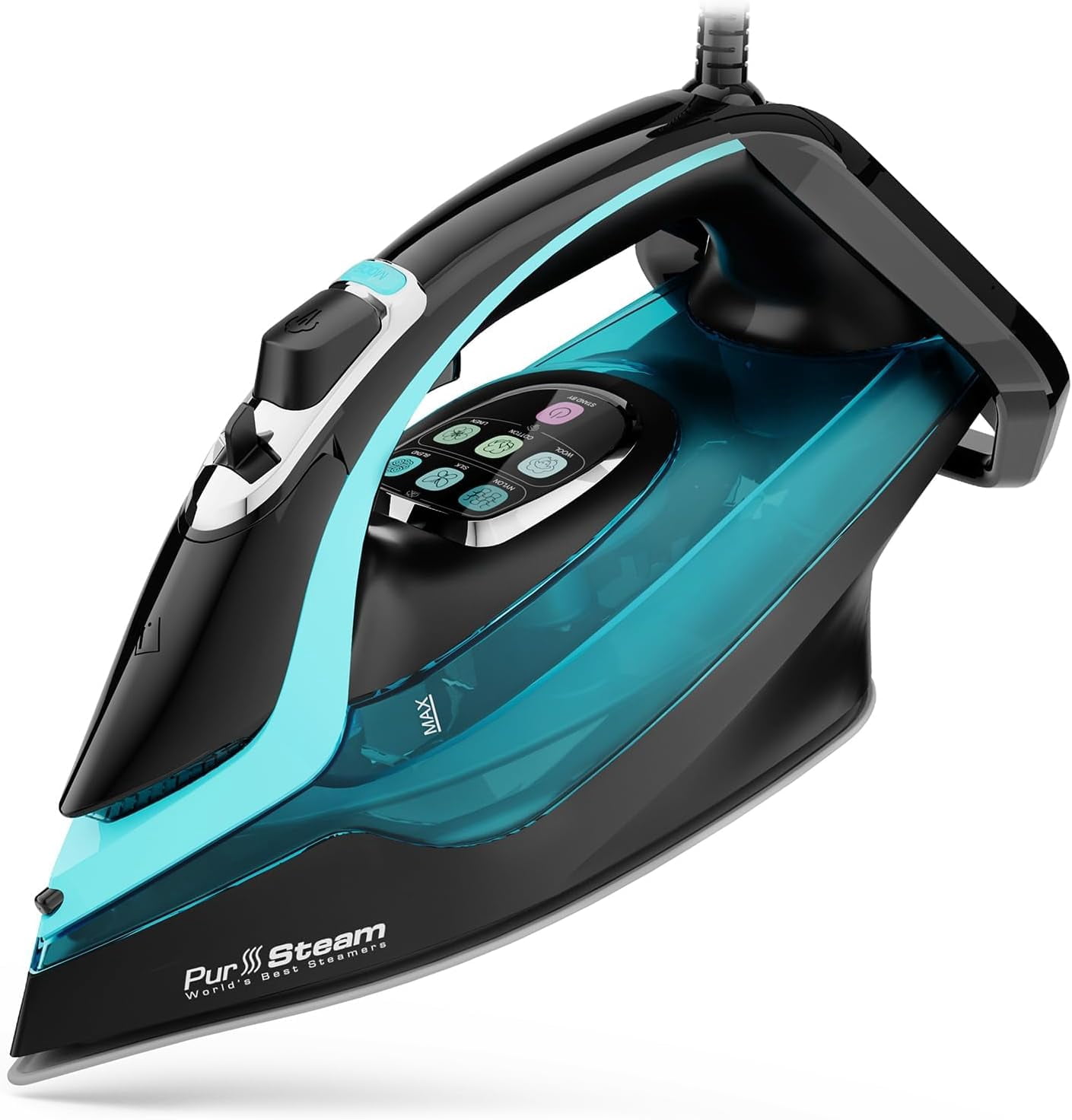 Pursteam SteamBurst+ 1750W Steam Iron, Ceramic Soleplate, Adjustable ...
