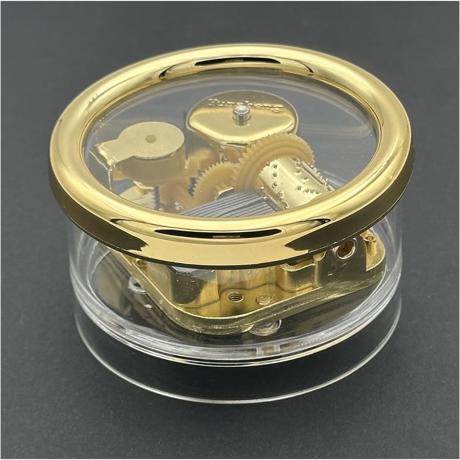 Pursuestar What a Wonderful World Wind Up Music Box, Round Acrylic Gold ...