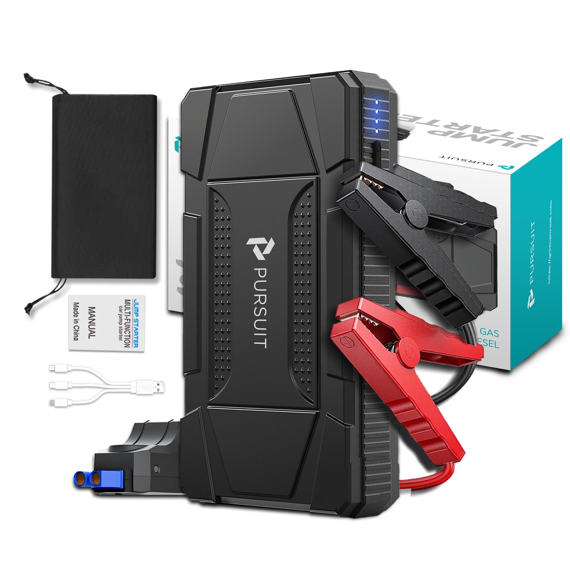Pursuit Compact Car Battery Jump starter for Travel, Potable 64000mAh ...