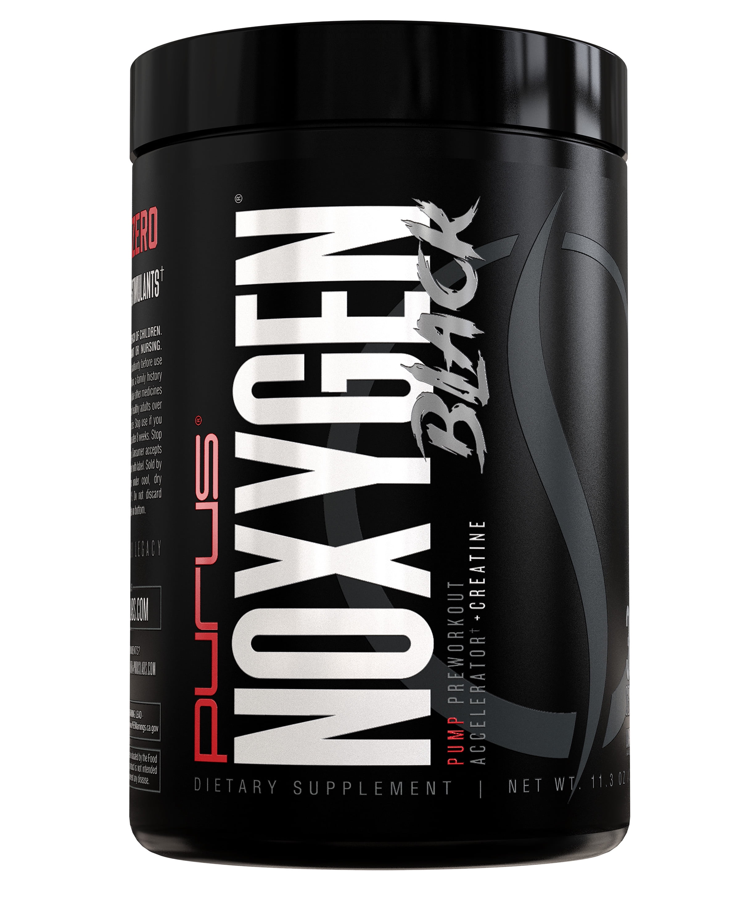 Purus Noxygen Black Unflavored Pump Preworkout Accelerator 11.3 oz - Walmart.com