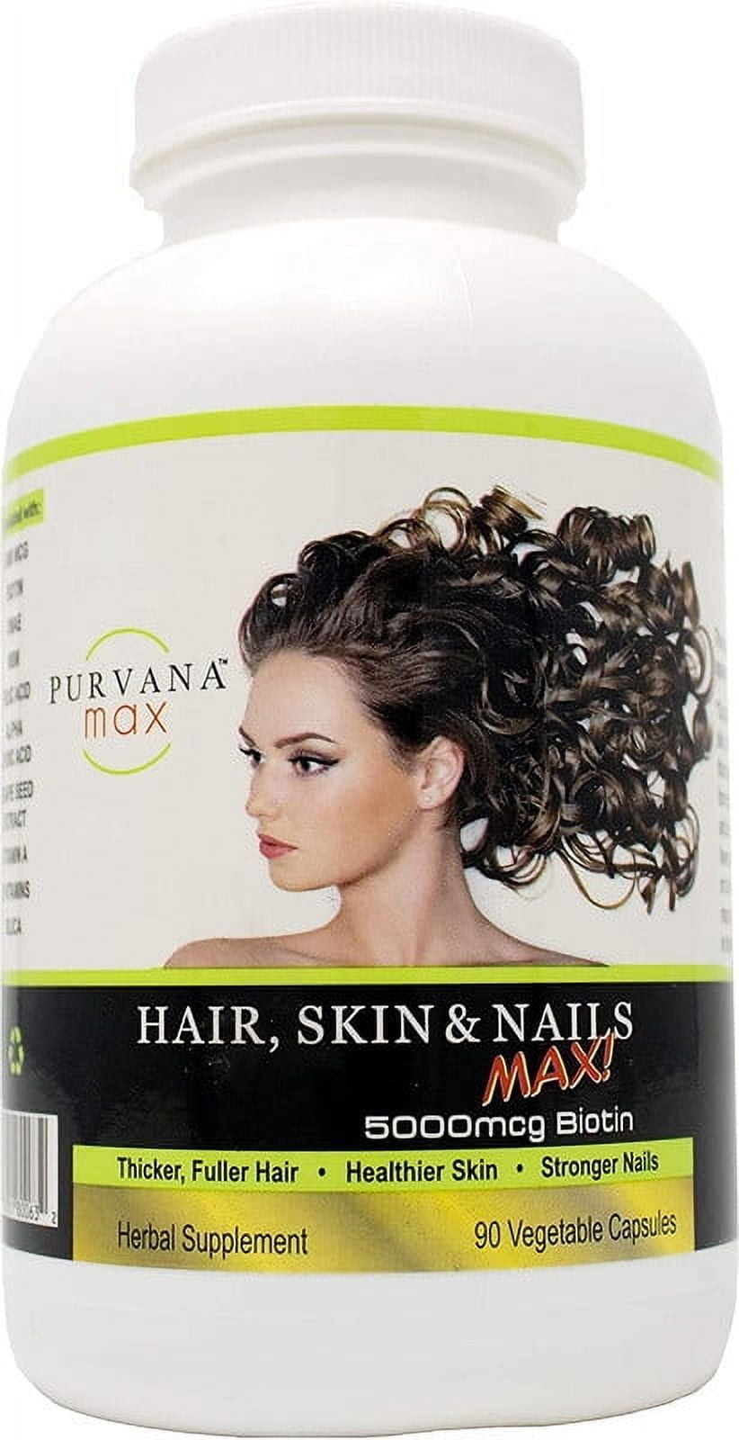 Wellgenix Purvana MAX 5000mcg Biotin Supplement, Hair Skin Nails ...