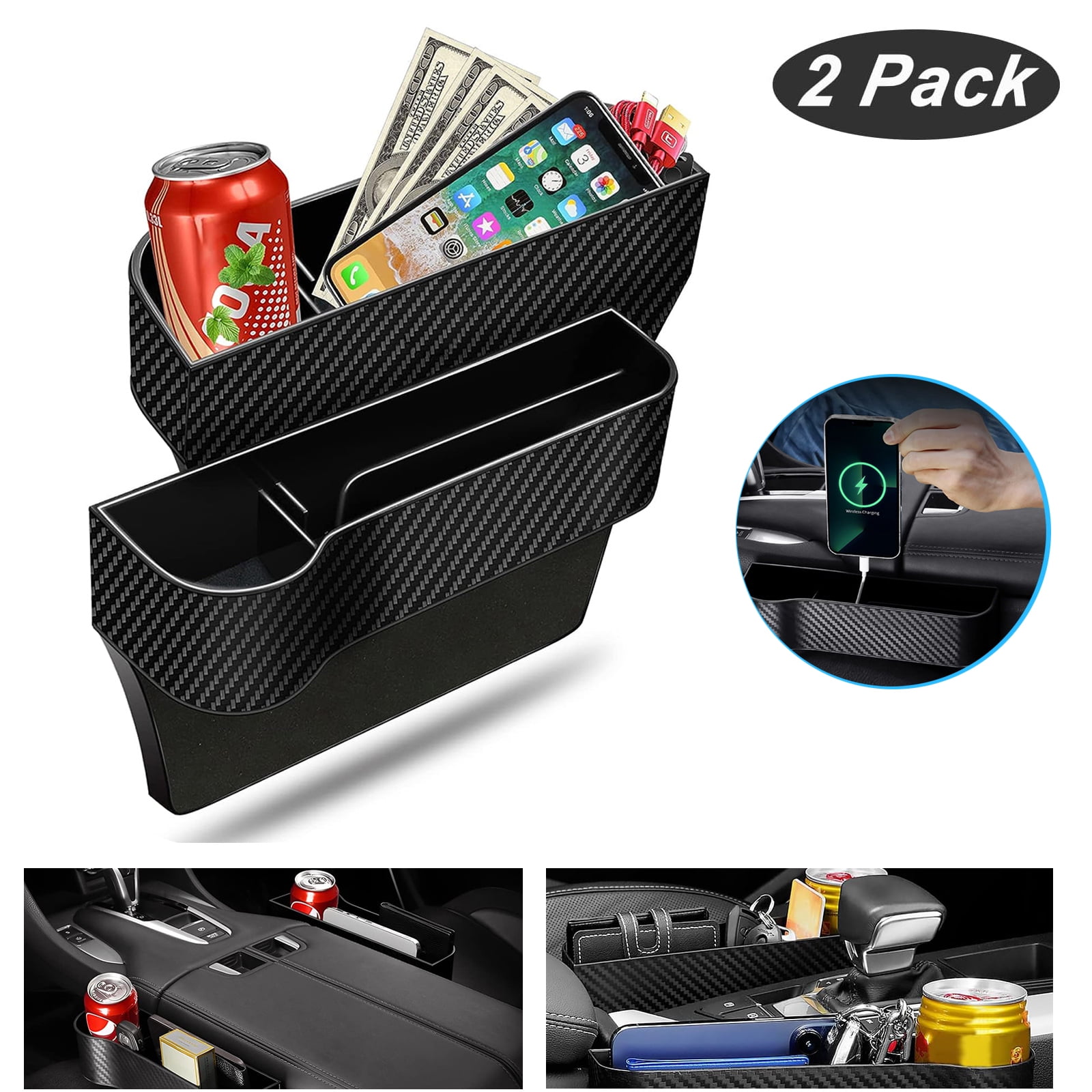 Puseky 2 Packs Car Seat Gap Filler Organizer, Multifunctional Seat Gap ...